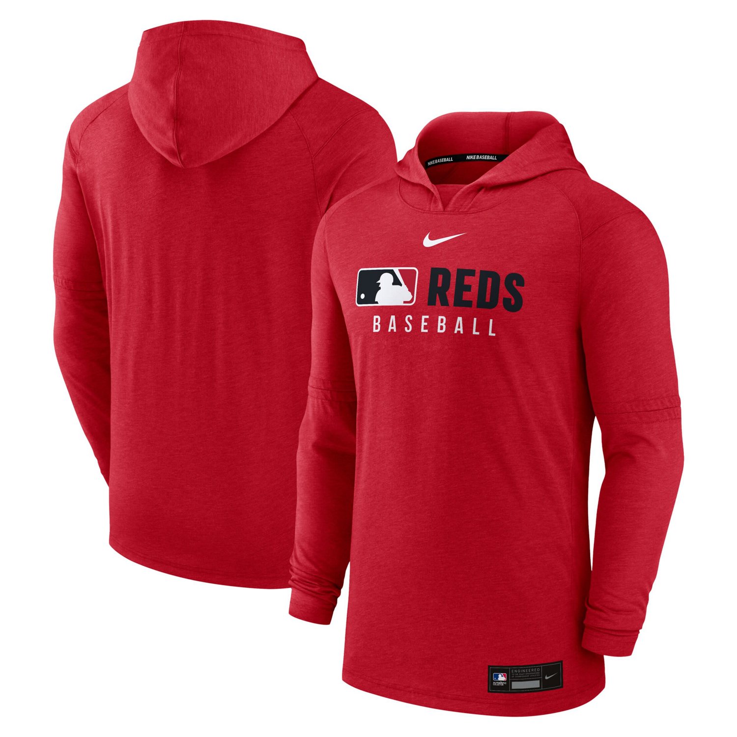 Nike Men's Cincinnati Reds Authentic Collection Long Sleeve Hoodie ...