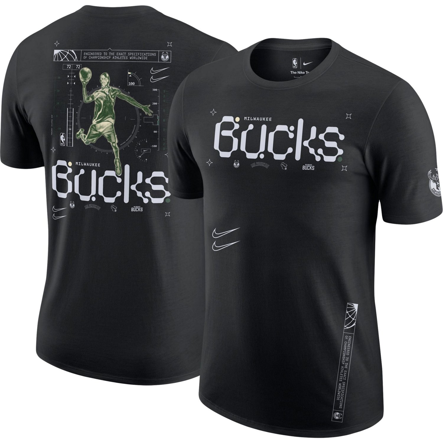 Nike Milwaukee Bucks Courtside Air Traffic Control Max90 T-Shirt | Academy