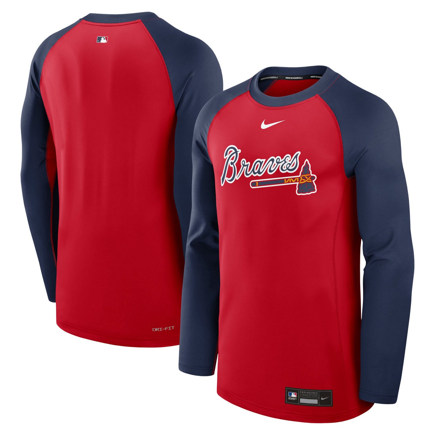 Nike Navy Atlanta Braves Authentic Collection Game Time Raglan ...