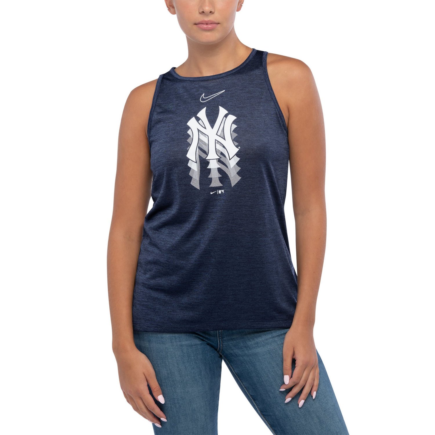 Nike New York Yankees Logo Fade High Neck Performance Tank Top | Academy