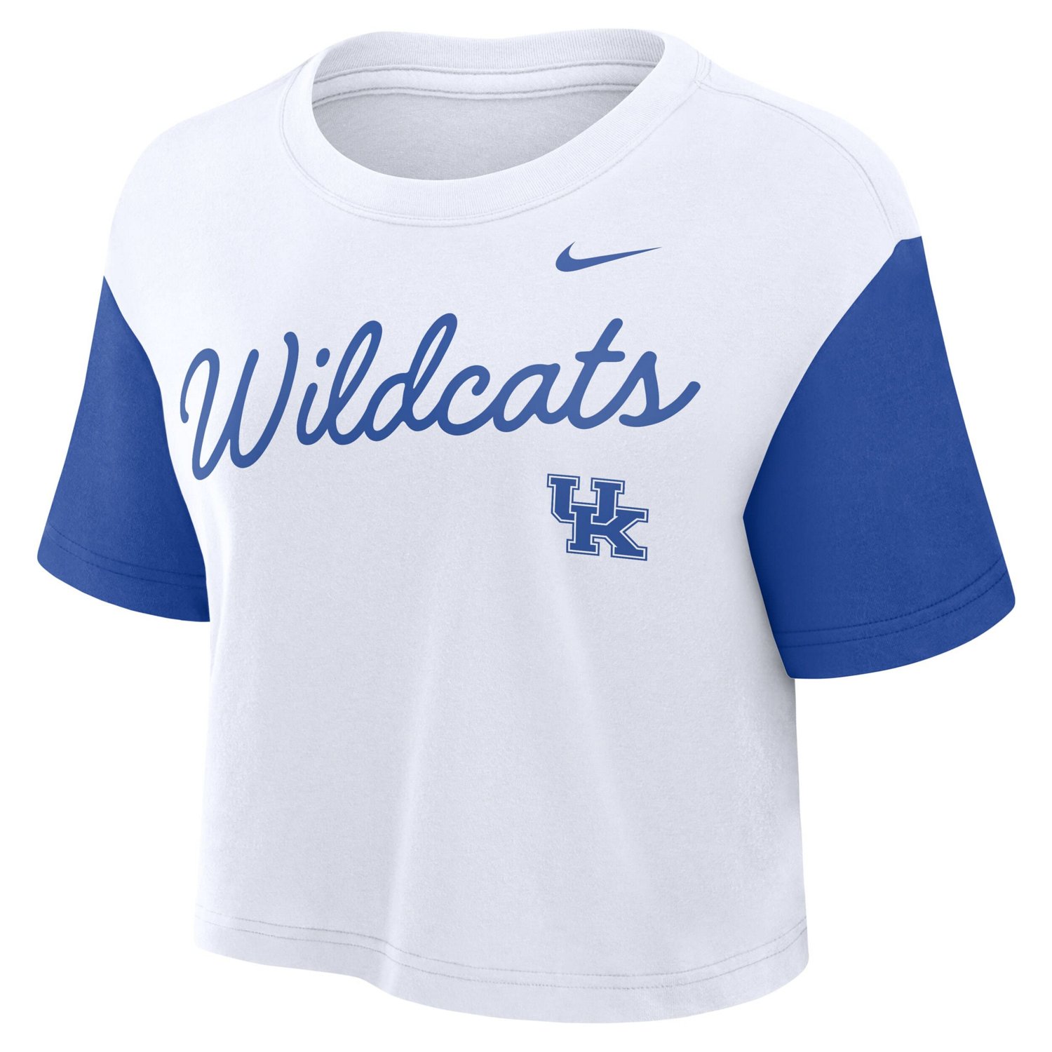 Nike Royal Kentucky Wildcats Color-Block Script Dri-FIT Cropped T-Shirt ...