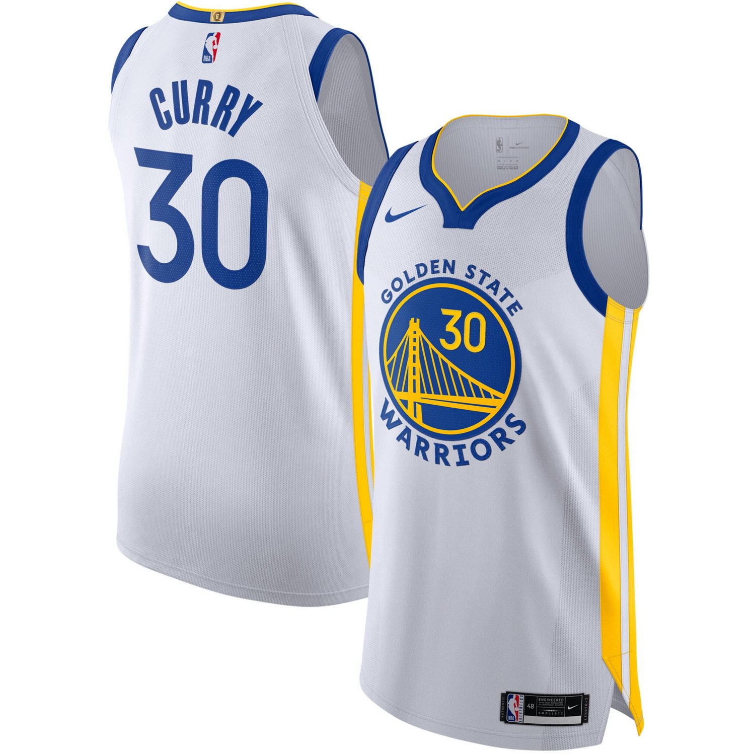 Nike Stephen Curry Golden State Warriors Authentic Jersey - Association ...