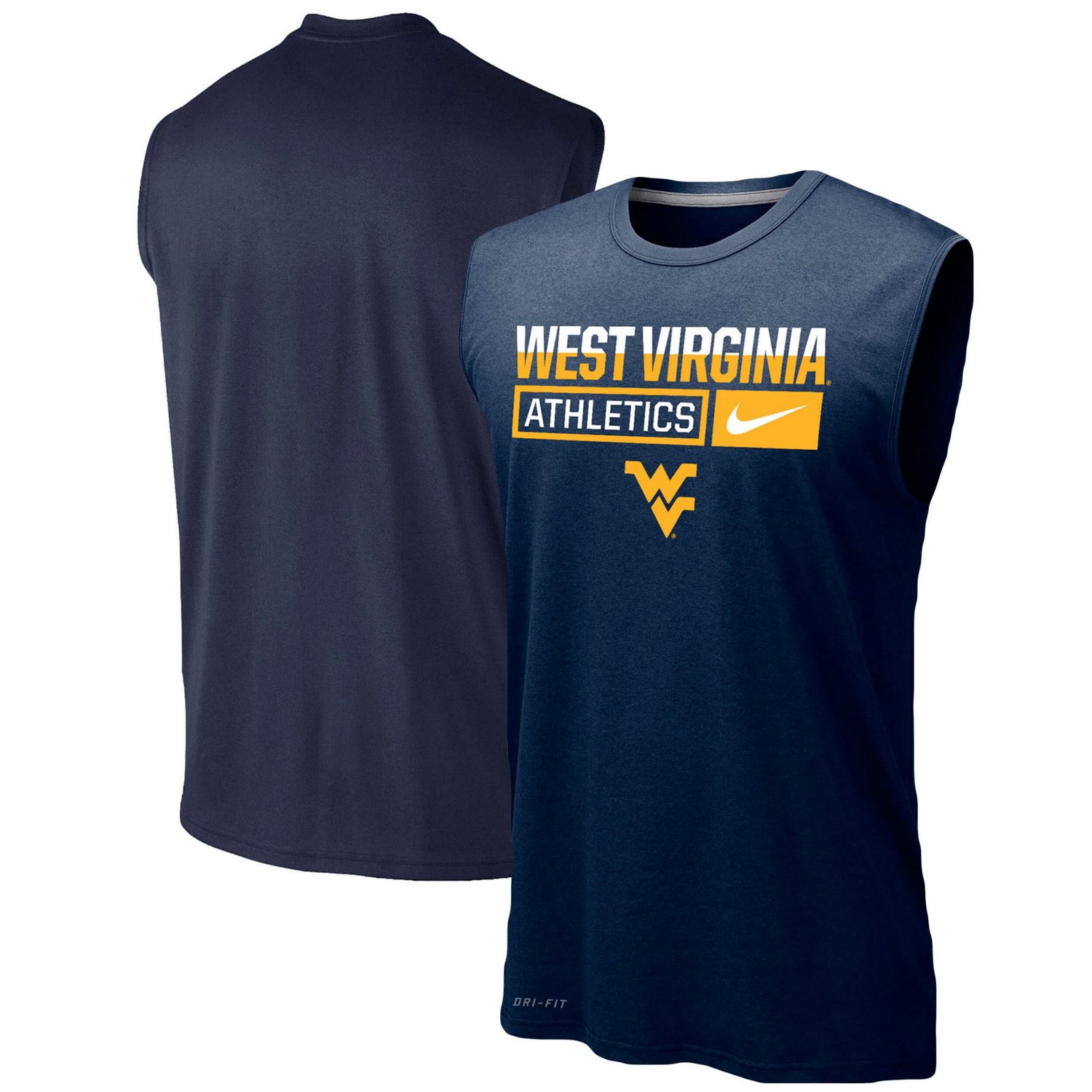Nike West Virginia Mountaineers Wordmark Drop Legend Performance Tank ...