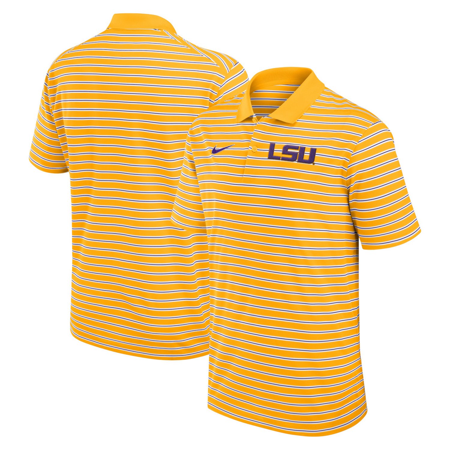 Nike /White LSU Tigers Primetime Victory Striped Performance Polo | Academy