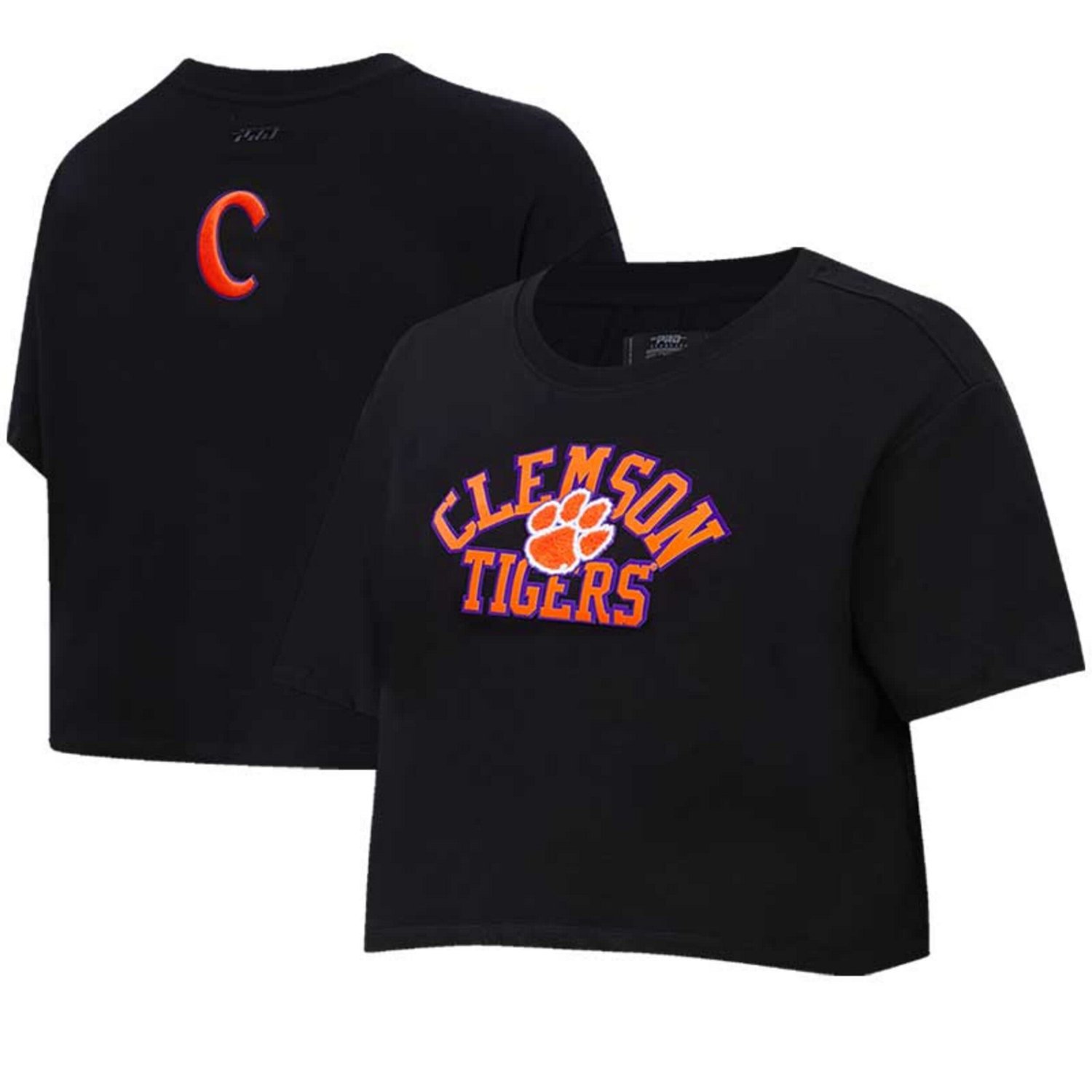 Pro Standard Clemson Tigers Classic Three-Hit Boxy Cropped T-Shirt ...