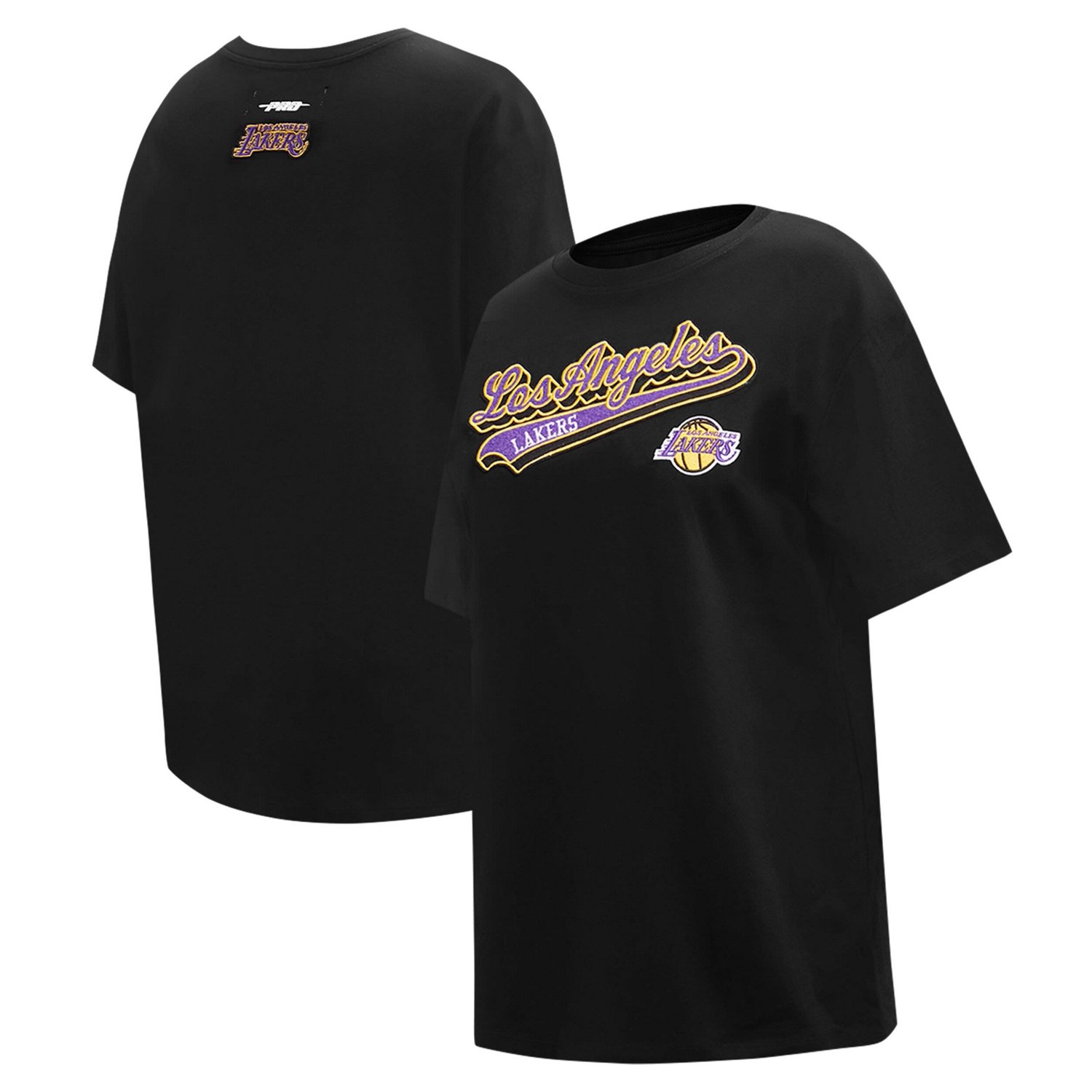 Pro Standard Los Angeles Lakers Script Boyfriend T-Shirt | Academy