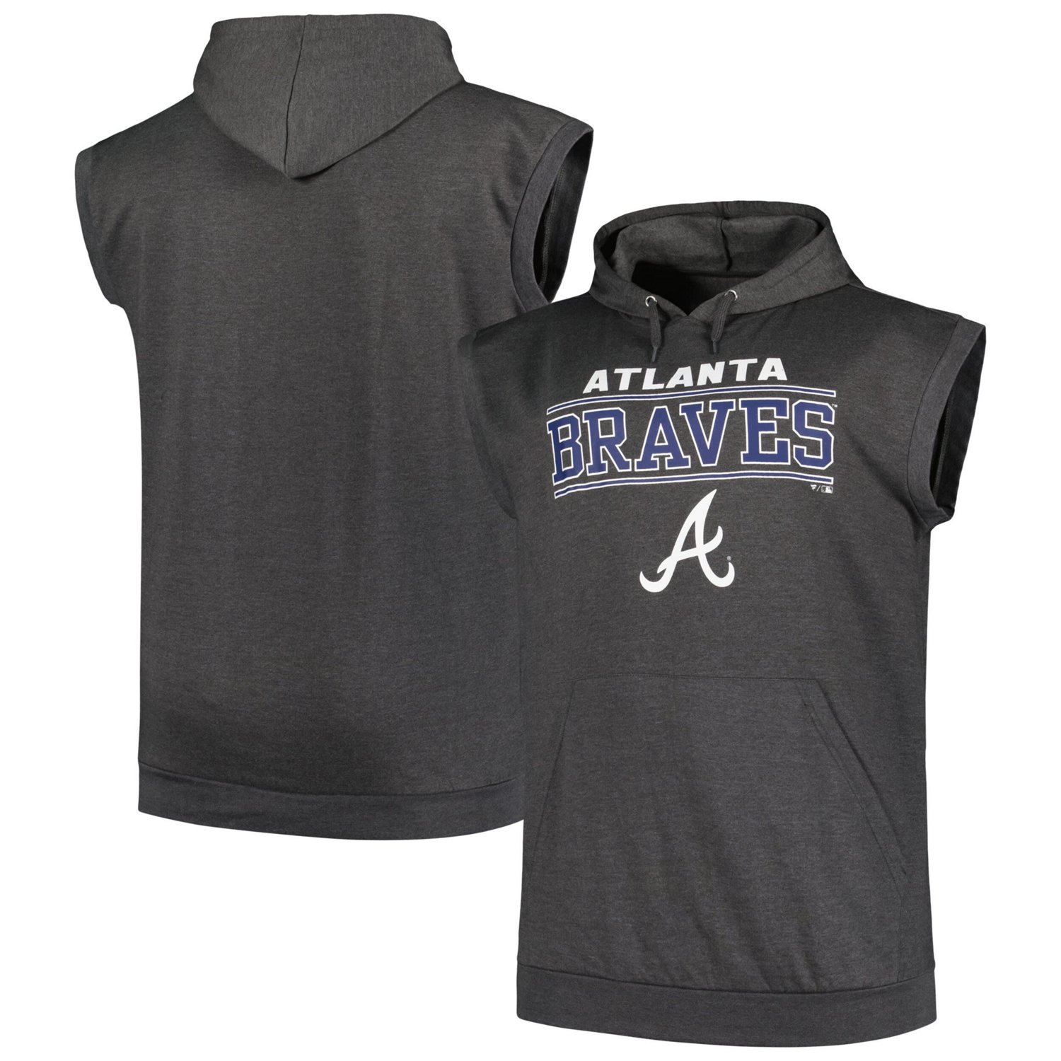 Profile Atlanta Braves Big Tall Muscle Sleeveless Pullover Hoodie | Academy