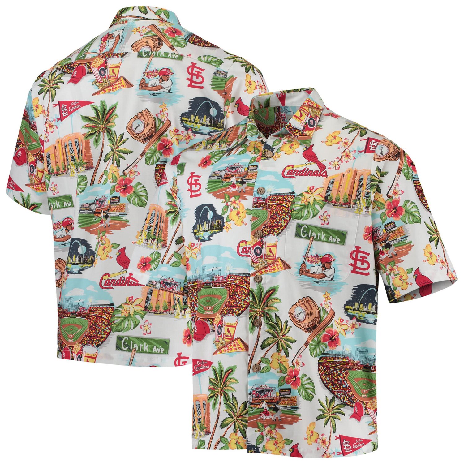 Reyn Spooner St Louis Cardinals Logo Scenic Button-Up Shirt | Academy