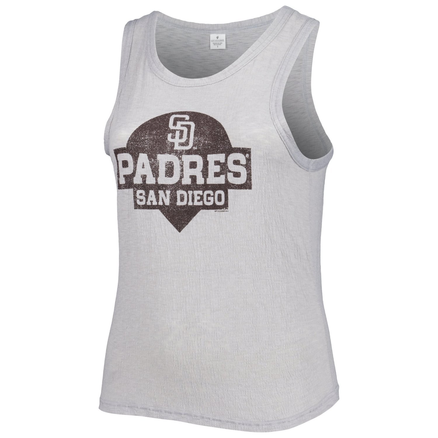 Soft as a Grape San Diego Padres Plus Size High Neck Tri-Blend Tank Top ...