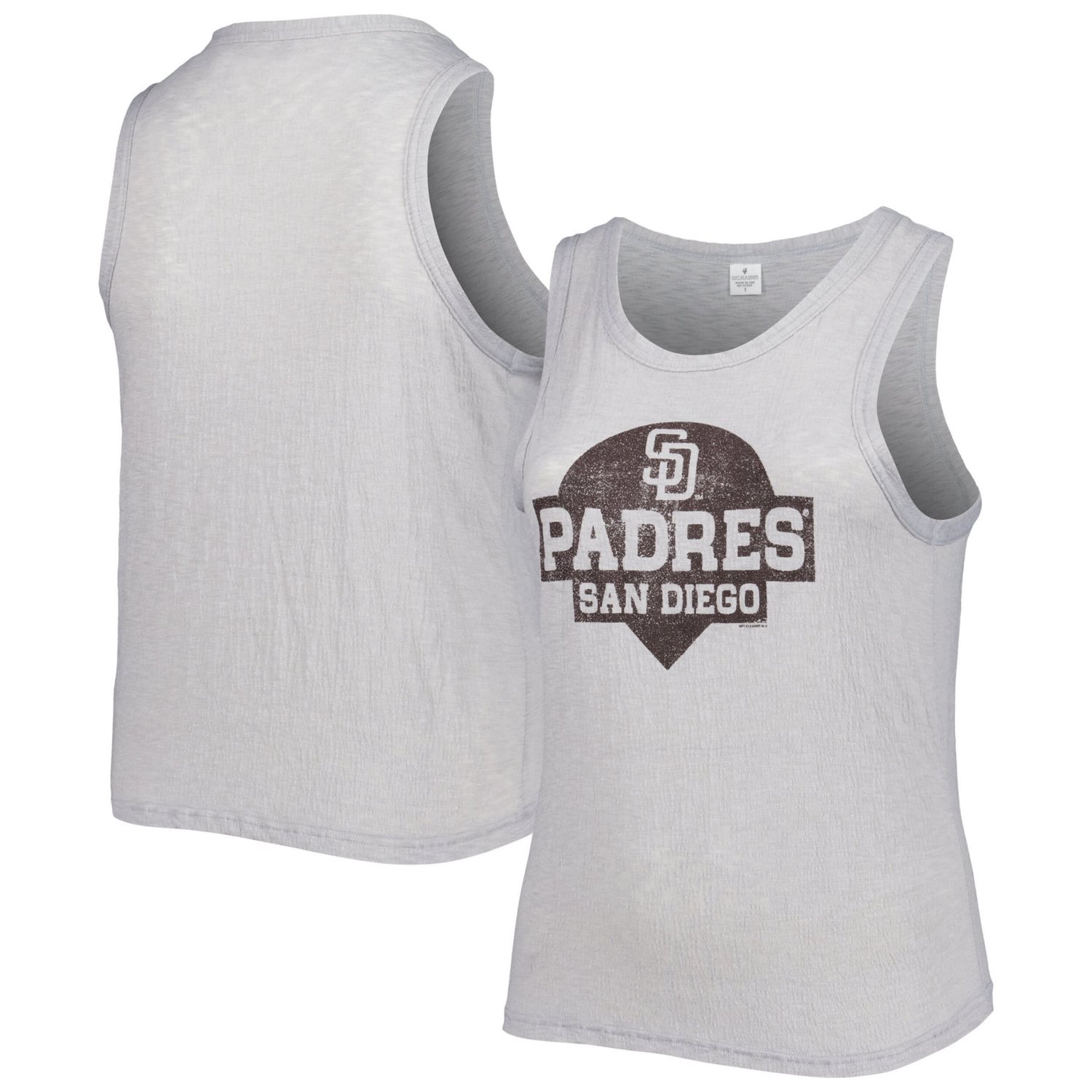 Soft as a Grape San Diego Padres Plus Size High Neck Tri-Blend Tank Top ...