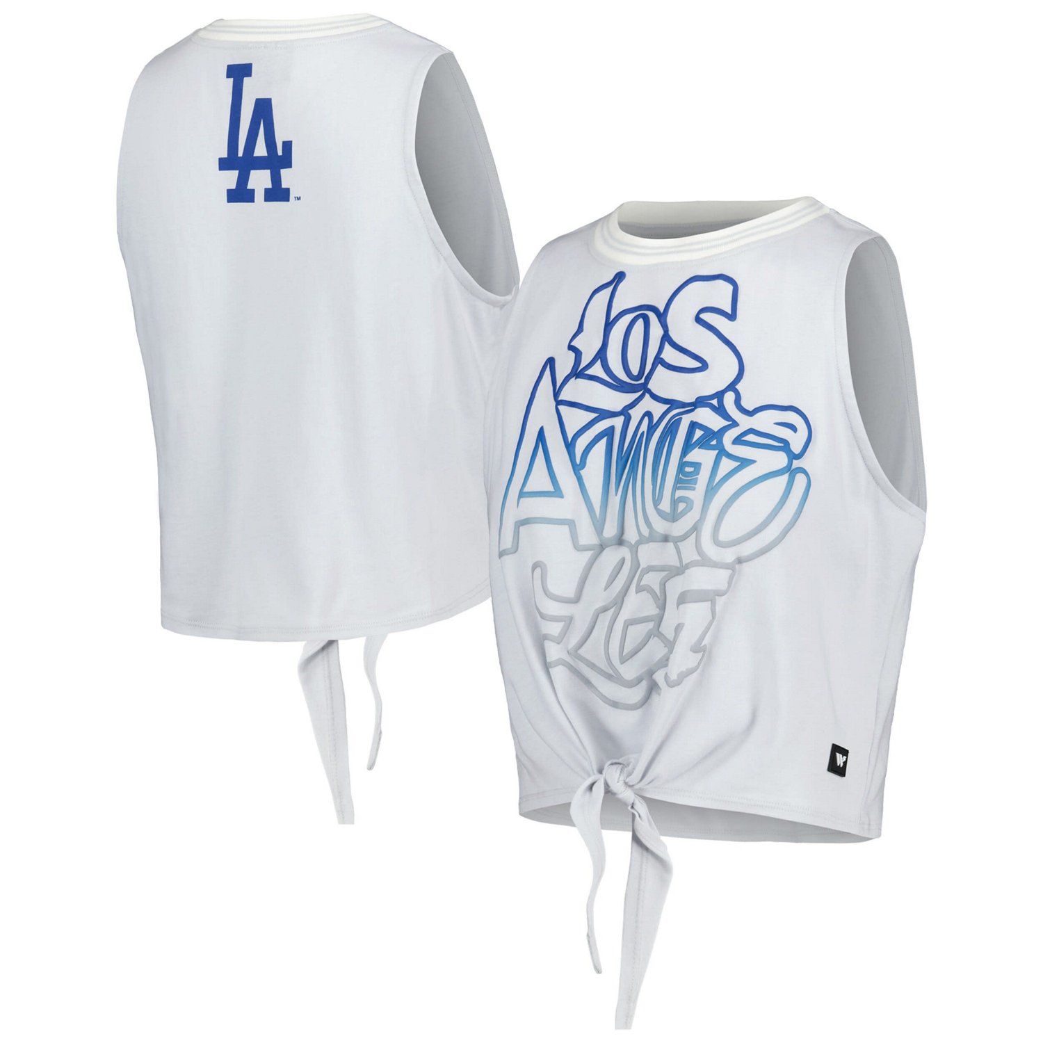 The Wild Collective Los Angeles Dodgers Twisted Tie Front Tank Top ...