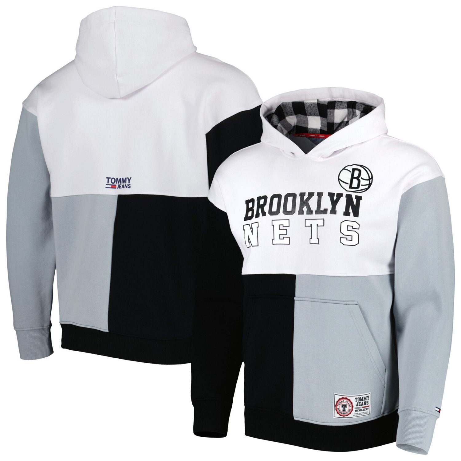 Tommy Jeans /Black Brooklyn Nets Andrew Split Pullover Hoodie | Academy