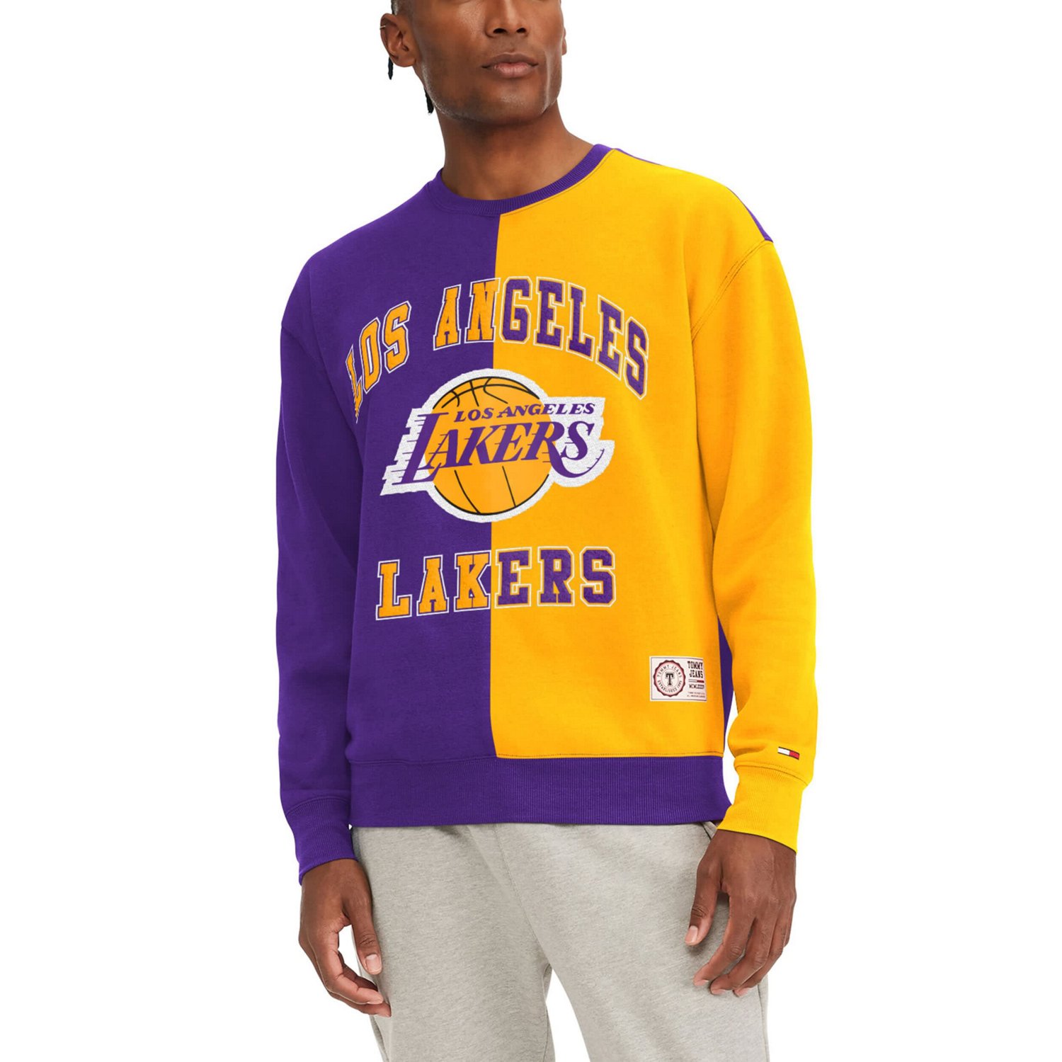 Tommy Jeans /Gold Los Angeles Lakers Keith Split Pullover Sweatshirt ...