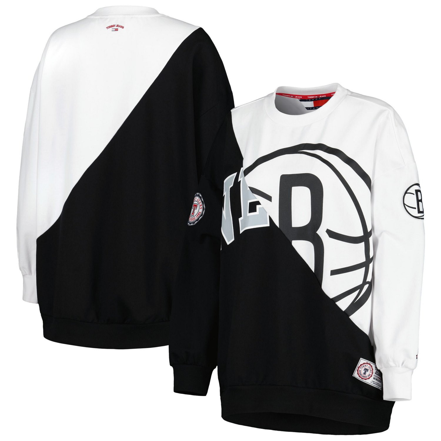 Tommy Jeans /White Brooklyn Nets Ariel Pullover Sweatshirt | Academy