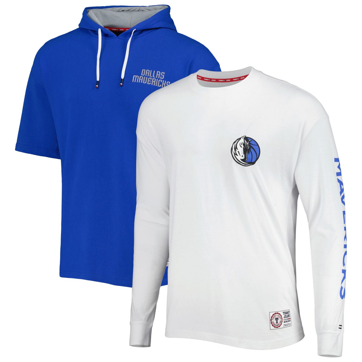 Tommy Jeans /White Dallas Mavericks Matthew 2-In-1 T-Shirt Hoodie Combo ...