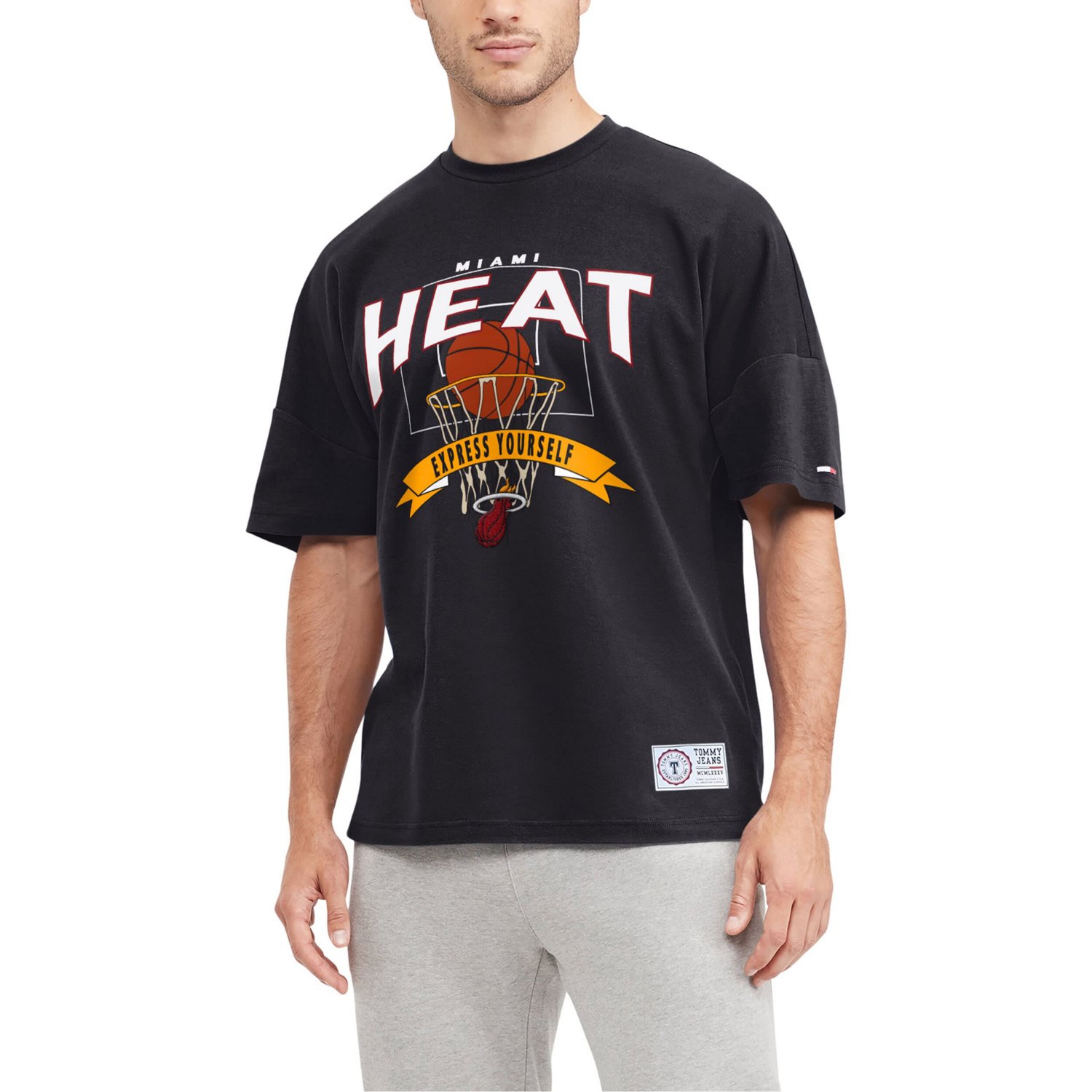 Tommy Jeans Miami Heat Tim Backboard T-Shirt | Academy