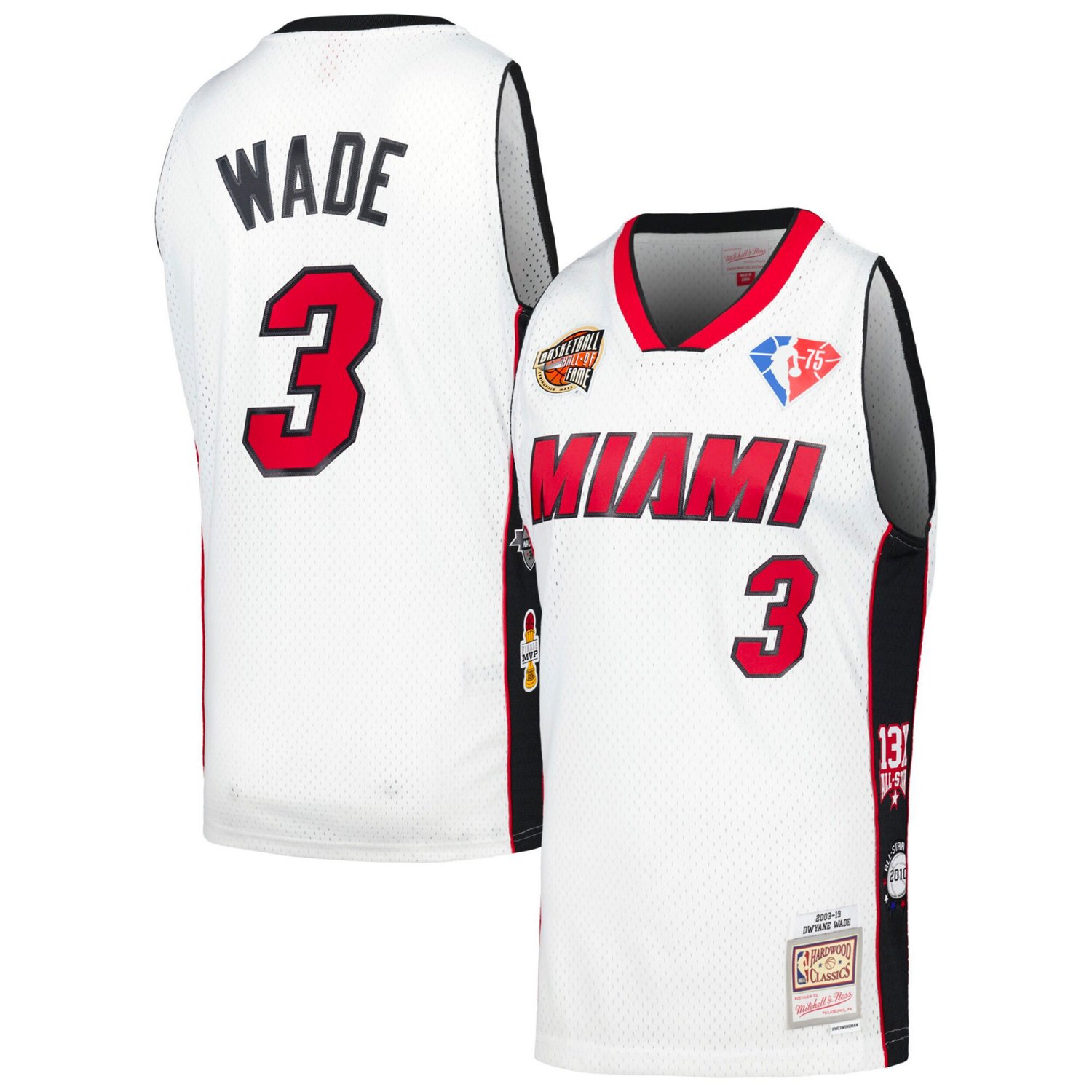 Unisex Mitchell Ness Dwyane Wade Miami Heat Hall of Fame Class of 2023 Throwback Swingman Jersey ...
