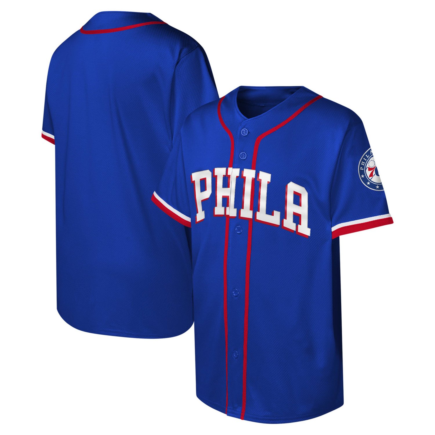 Youth Philadelphia 76ers Stitch Full-Button Baseball Jersey | Academy
