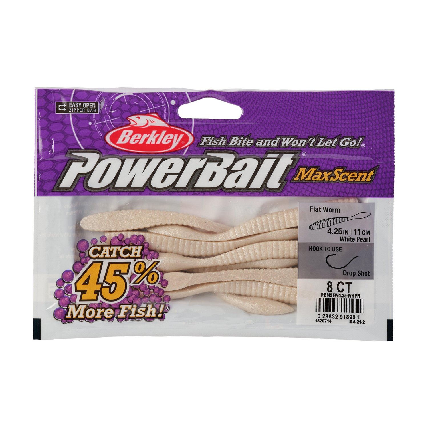 Berkley PowerBait MaxScent Flat Worm 8 Pack | Academy