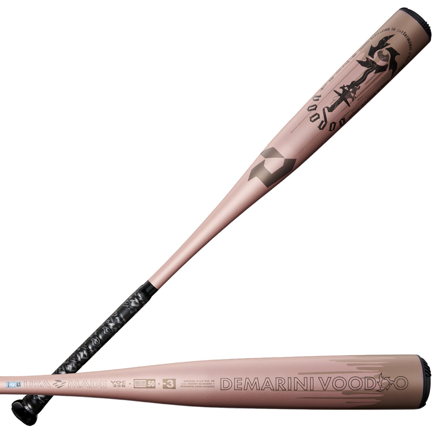2025 DeMarini Voodoo One Rose Gold BBCOR Baseball Bat -3 | Academy