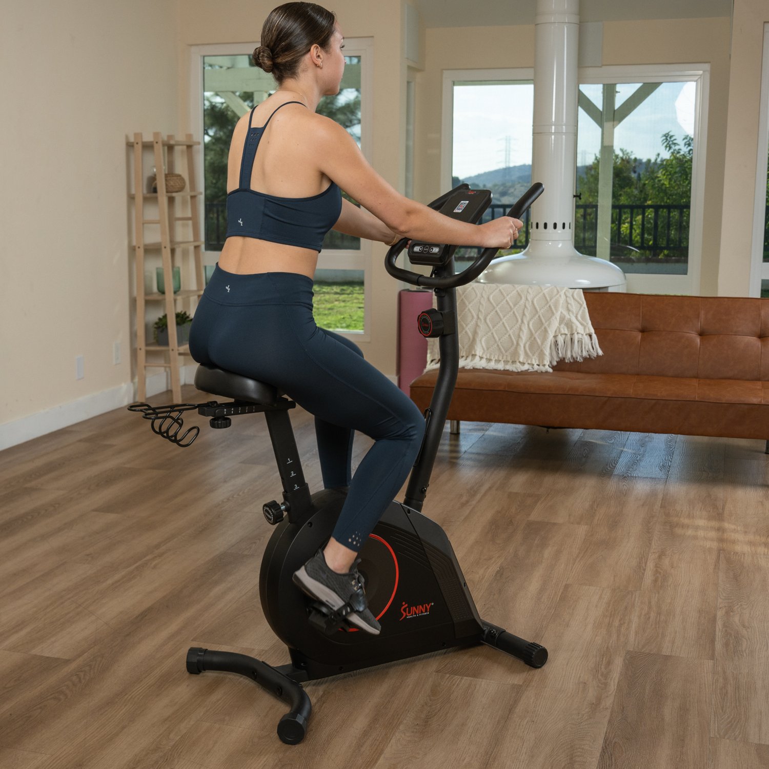 Sunny Health & Fitness Smart Magnetic Resistance Upright Exercise Bike | Academy