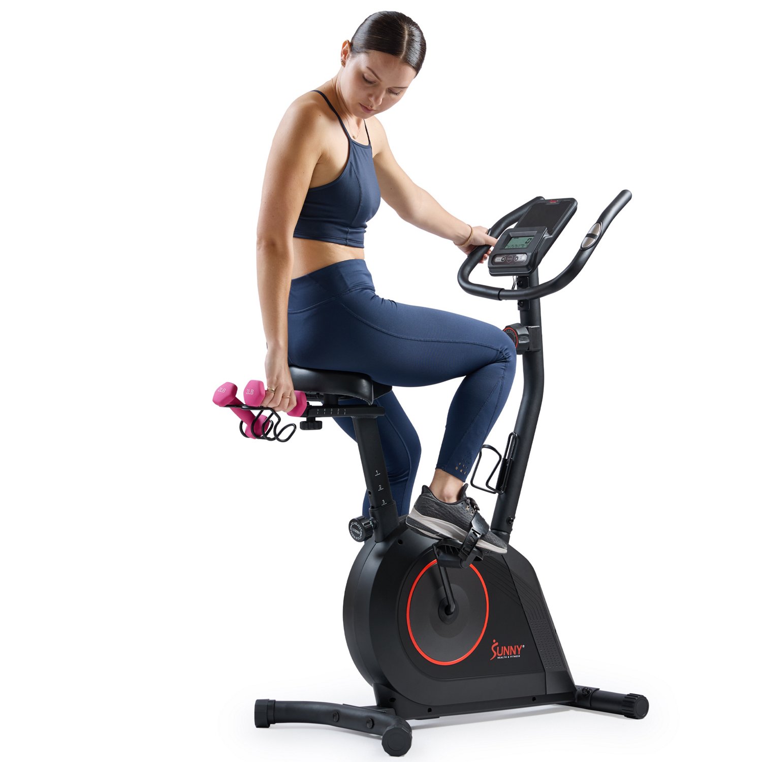 Sunny Health & Fitness Smart Magnetic Resistance Upright Exercise Bike ...