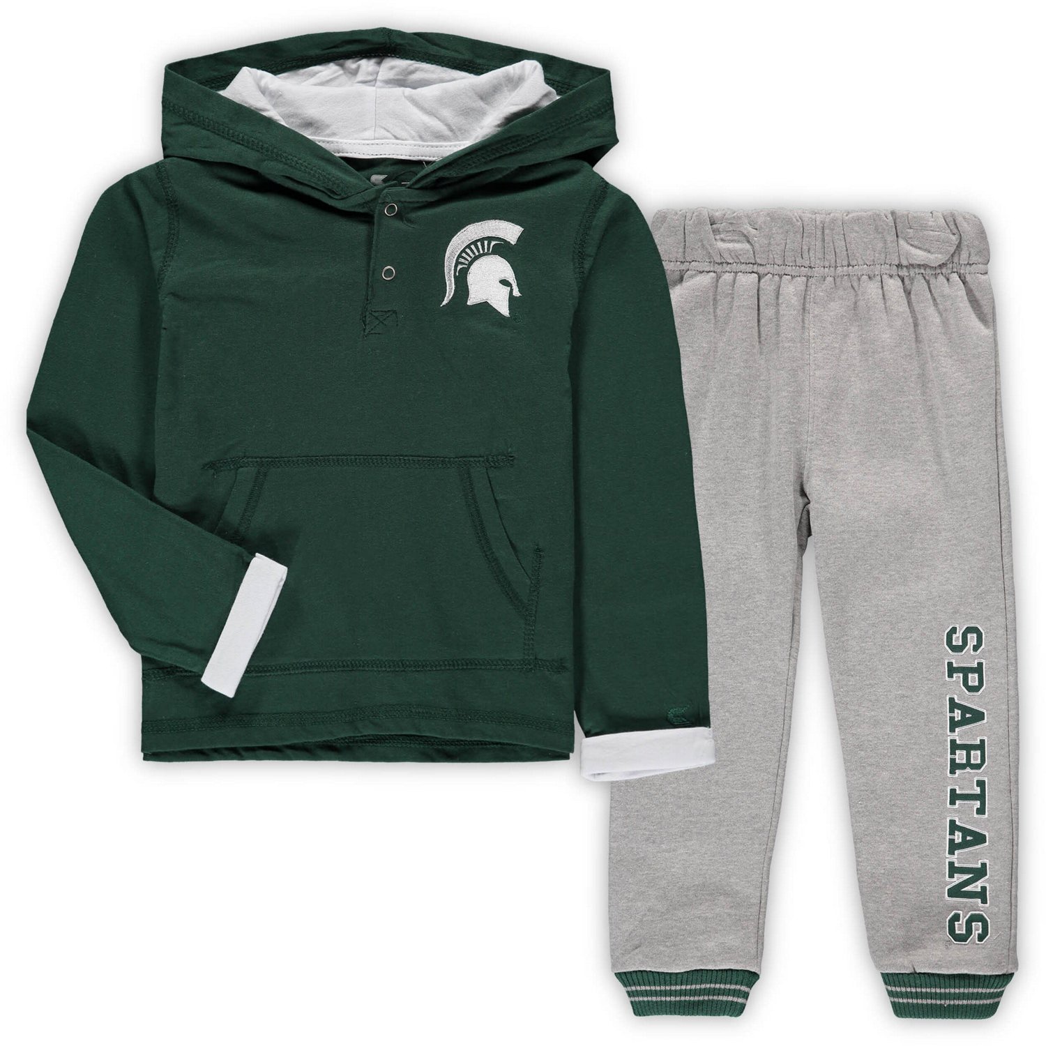 Colosseum Heathered Gray Michigan State Spartans Poppies Hoodie and ...