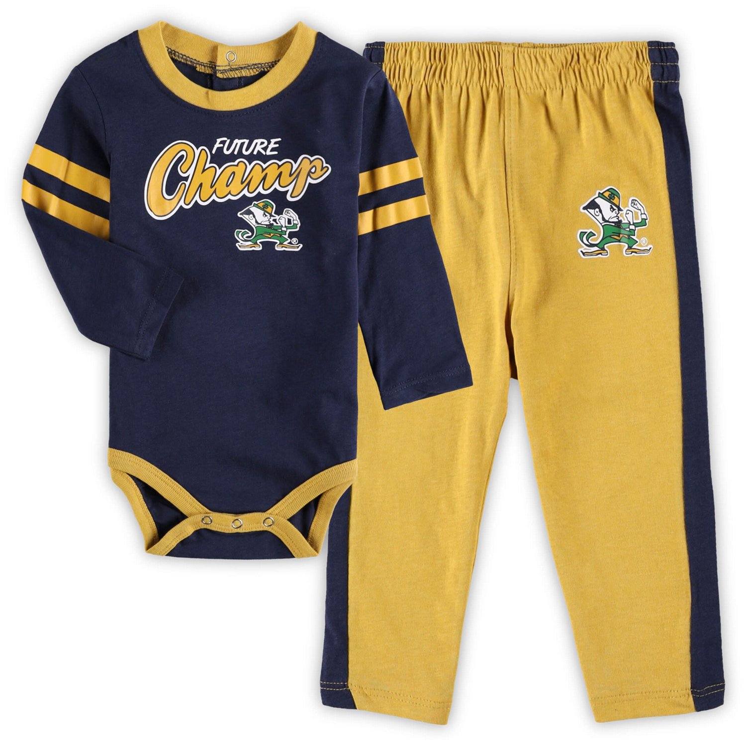 Newborn /Gold Notre Dame Fighting Irish Little Kicker Long Sleeve ...