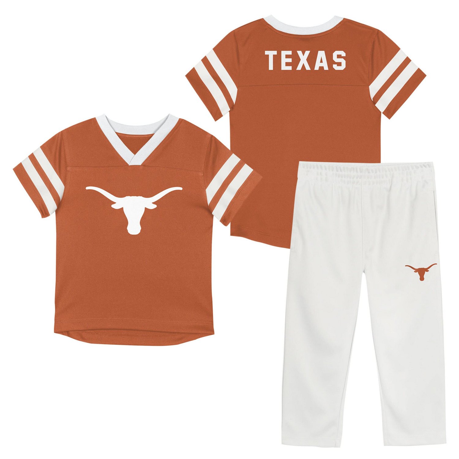 Outerstuff Black Texas Longhorns Red Zone Two-Piece V-Neck Top and ...