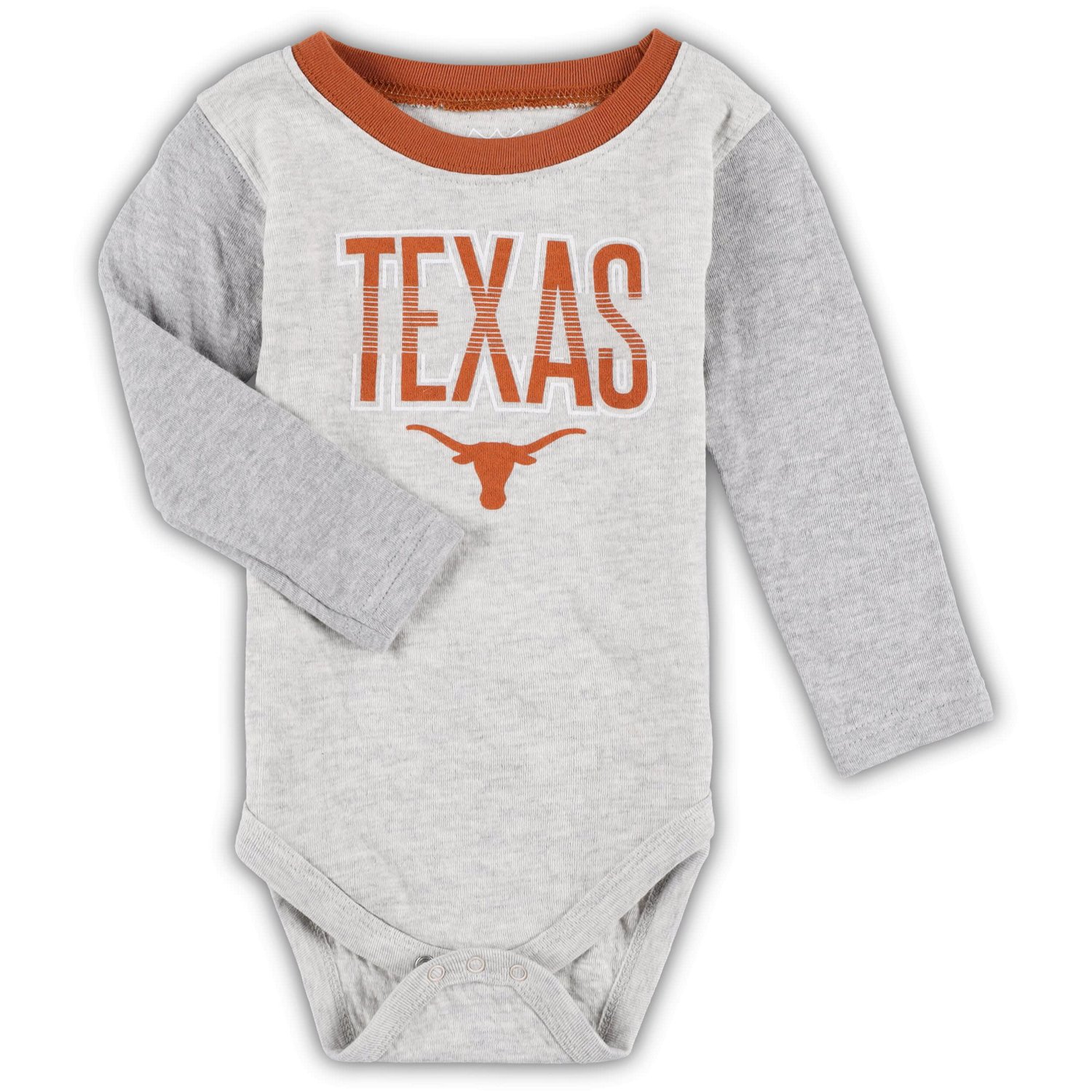 Wes Willy Heather Gray Texas Longhorns Jie Jie Long Sleeve Bodysuit Pants Set | Academy