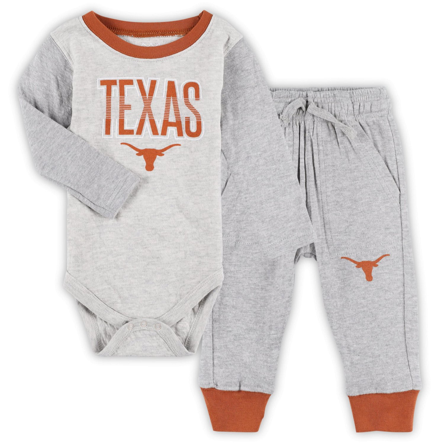 Wes Willy Heather Gray Texas Longhorns Jie Jie Long Sleeve Bodysuit ...