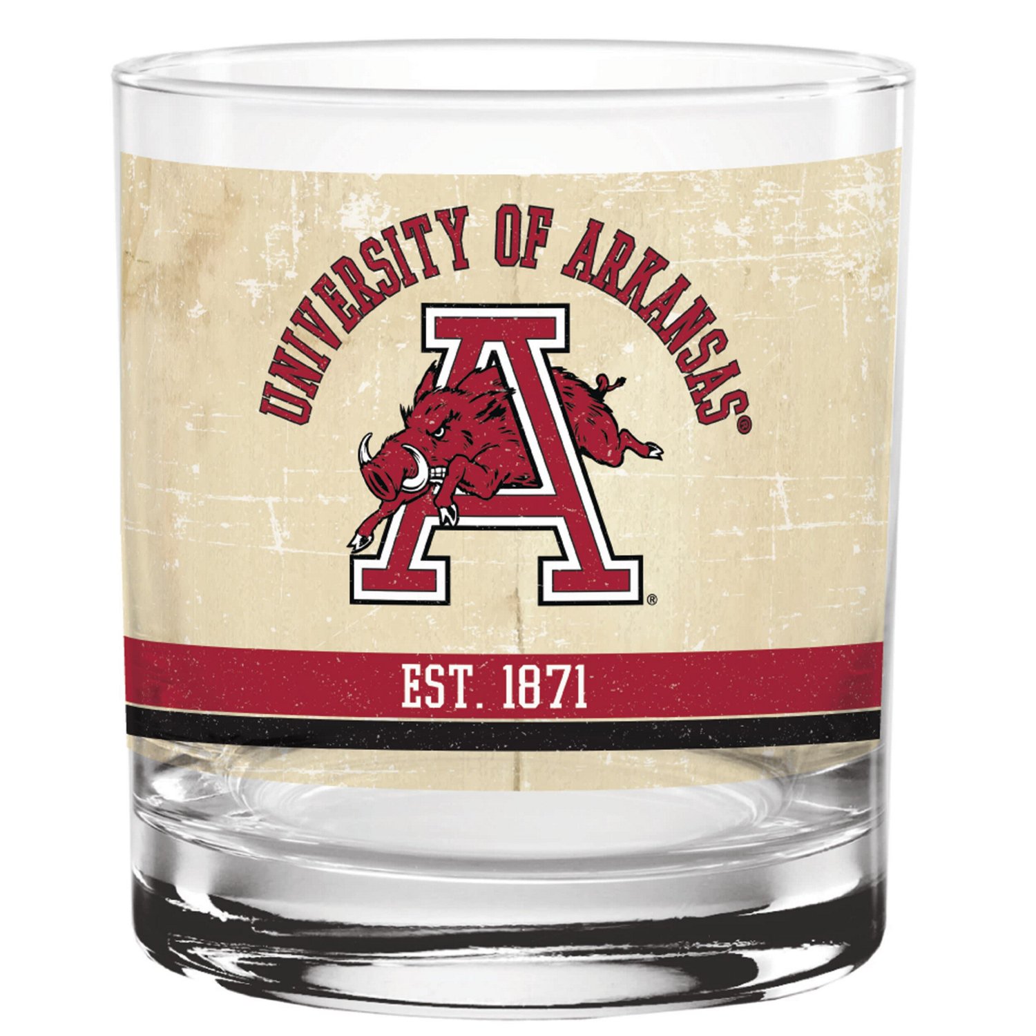 Arkansas Razorbacks 14oz Vintage Retro Rocks Glass | Academy