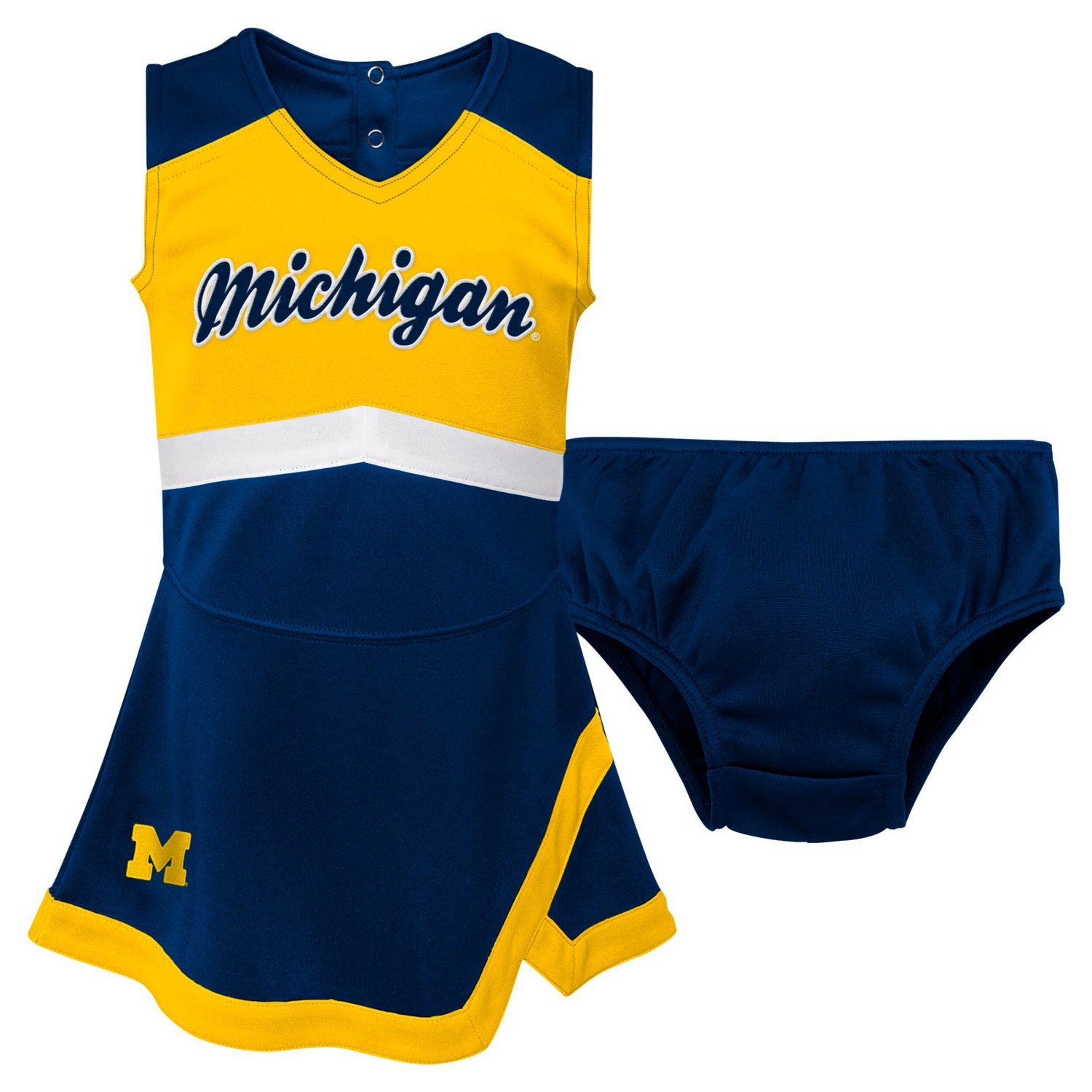 Girls Michigan Wolverines Cheer Captain Dress Bloomers Two-Piece Set ...