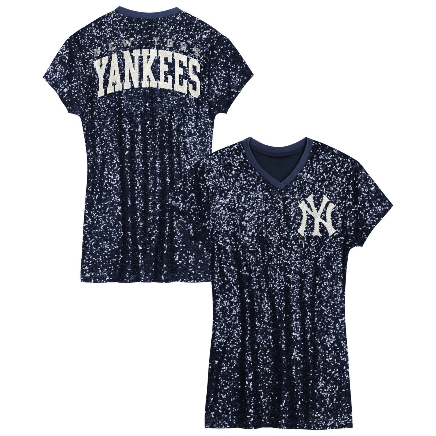 Girls Youth New York Yankees Sequin V-Neck Dress | Academy