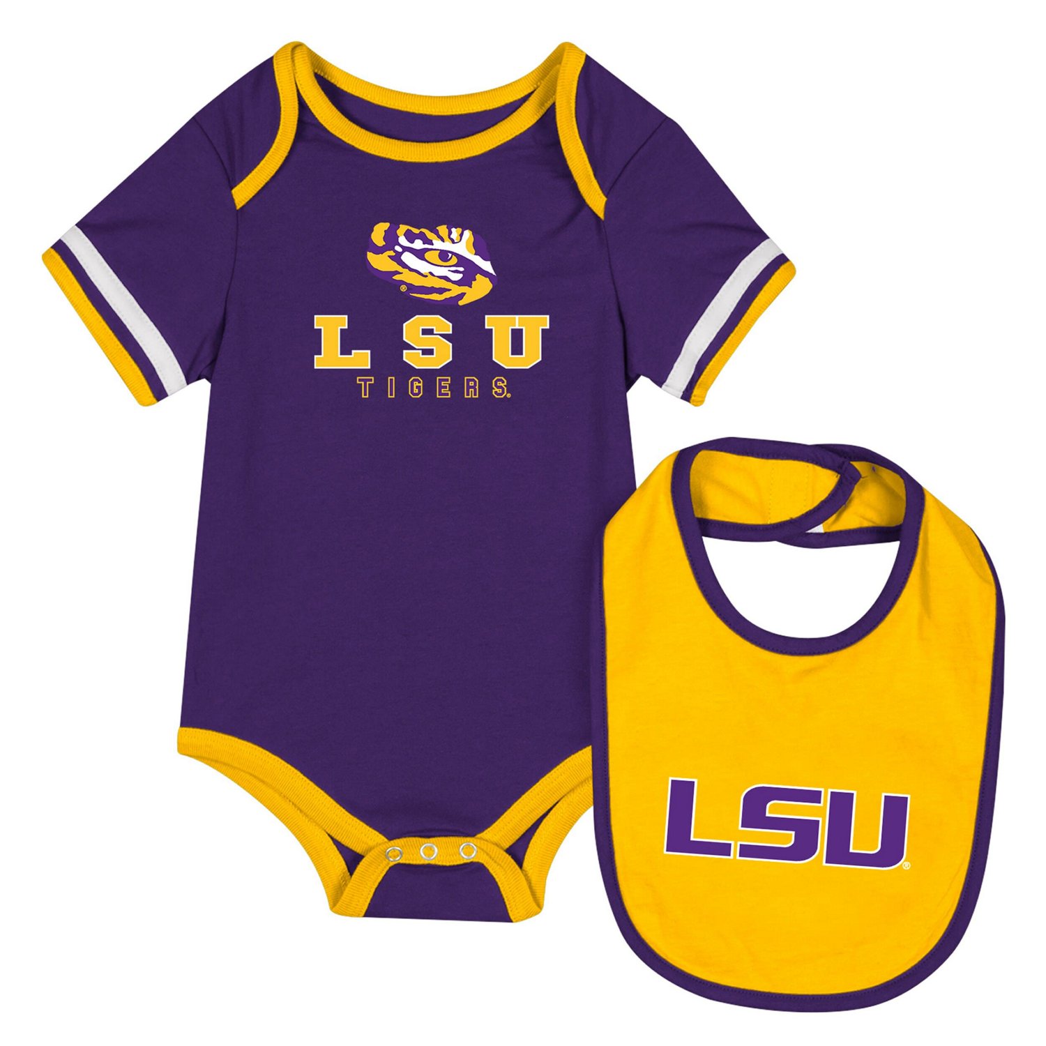 Newborn Infant Colosseum LSU Tigers Bodysuit Bib Set | Academy
