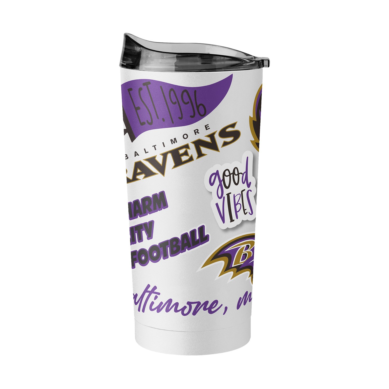 Logo Brands Baltimore Ravens 20 oz Native Powder Coat Tumbler | Academy