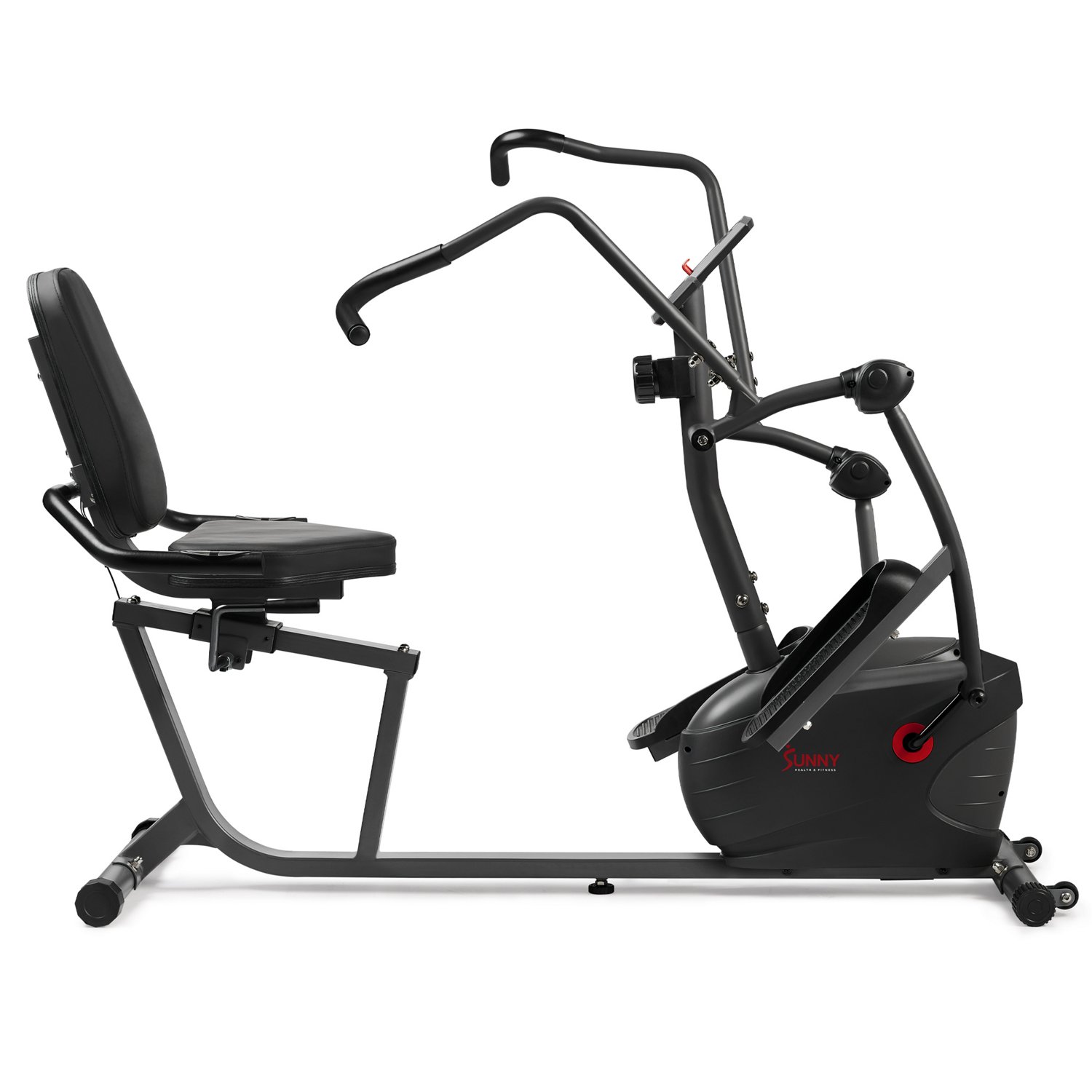 Sunny Health & Fitness Smart Magnetic Resistance Dual Action Recumbent Elliptical Trainer with ...