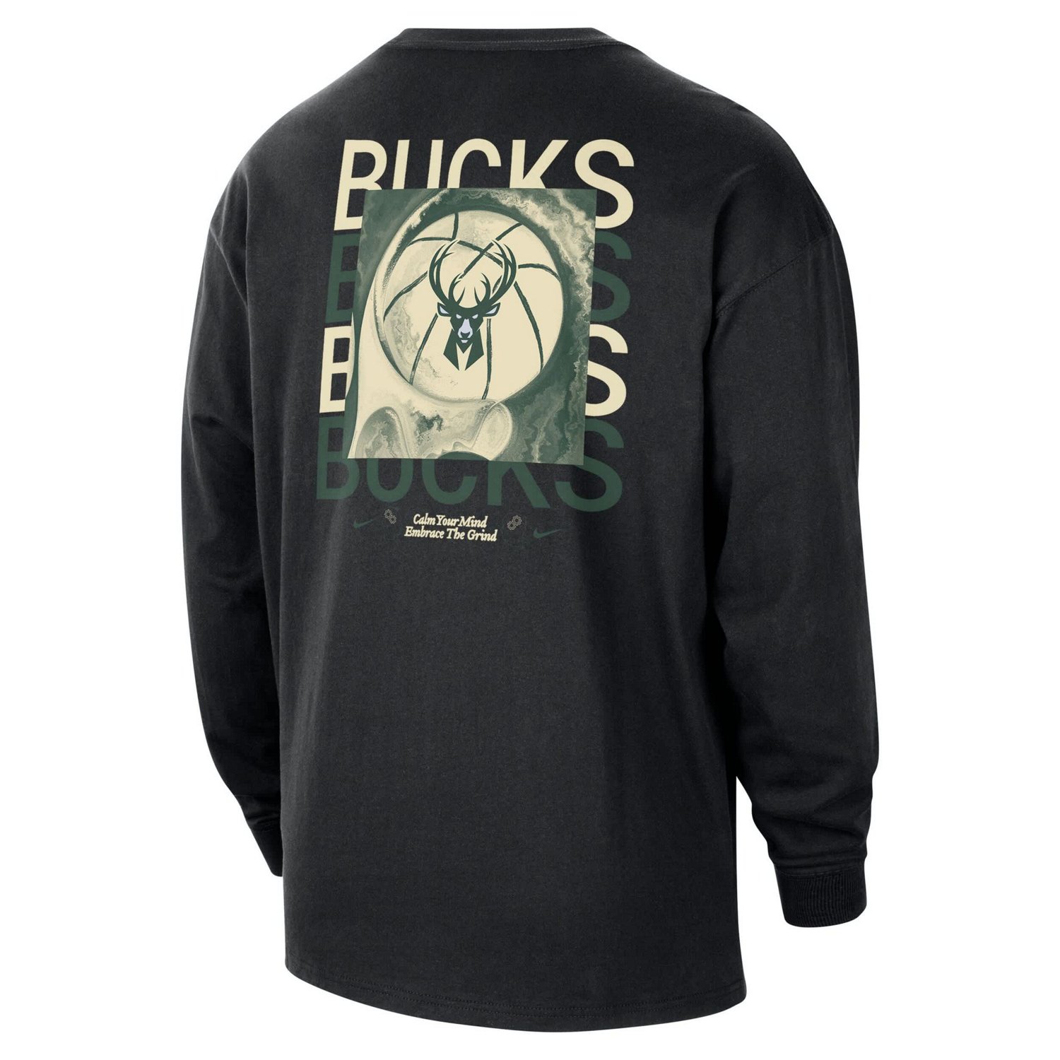 Nike Men's Milwaukee Bucks Courtside Oversized Long Sleeve T-shirt ...