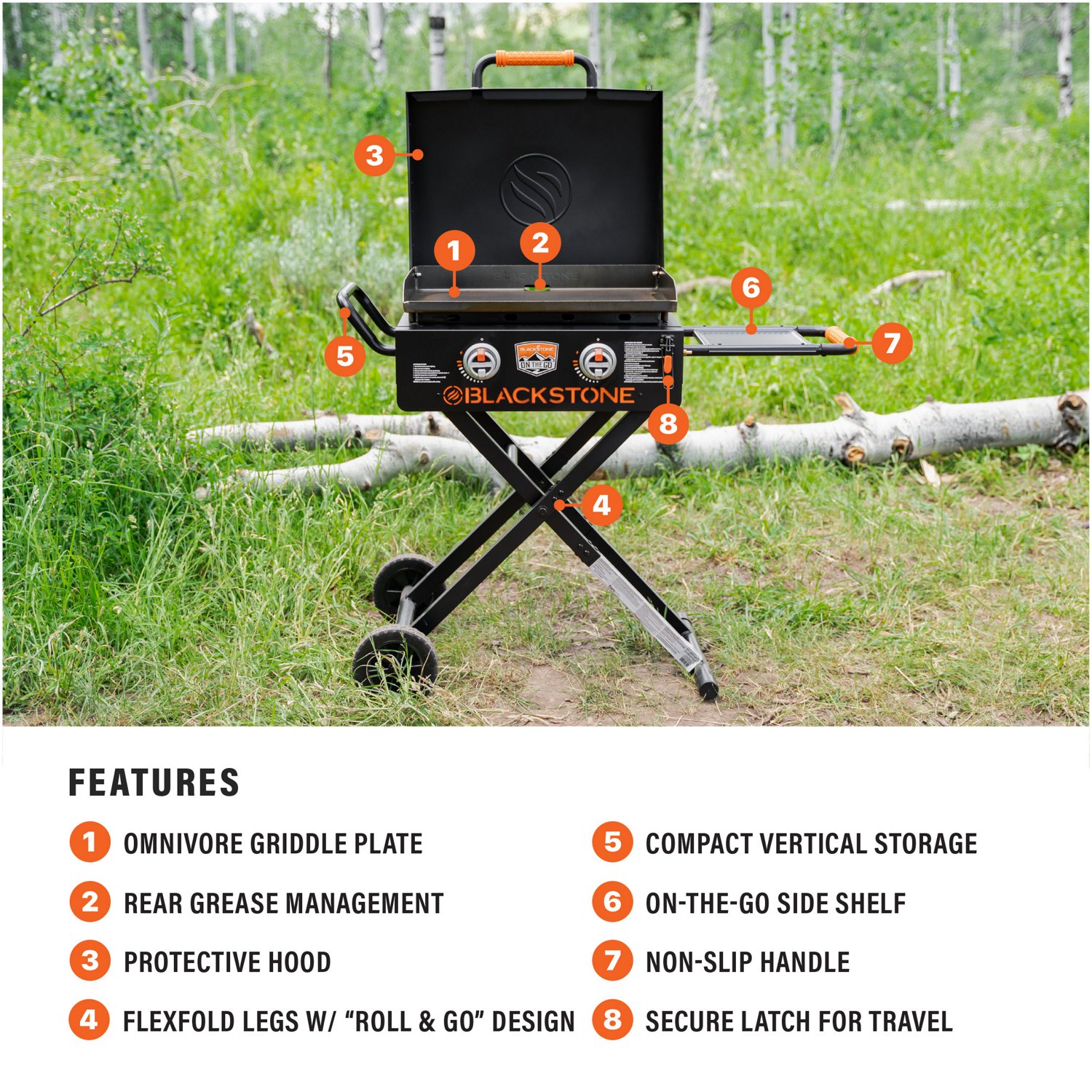 Blackstone Omnivore 22 in On-The-Go 2-Burner Griddle with Flexfold Legs ...