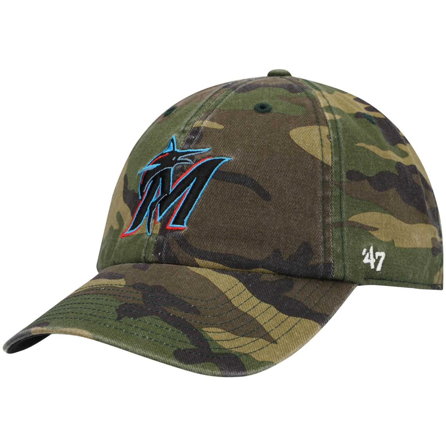 '47 Miami Marlins Team Clean Up Adjustable Hat | Academy