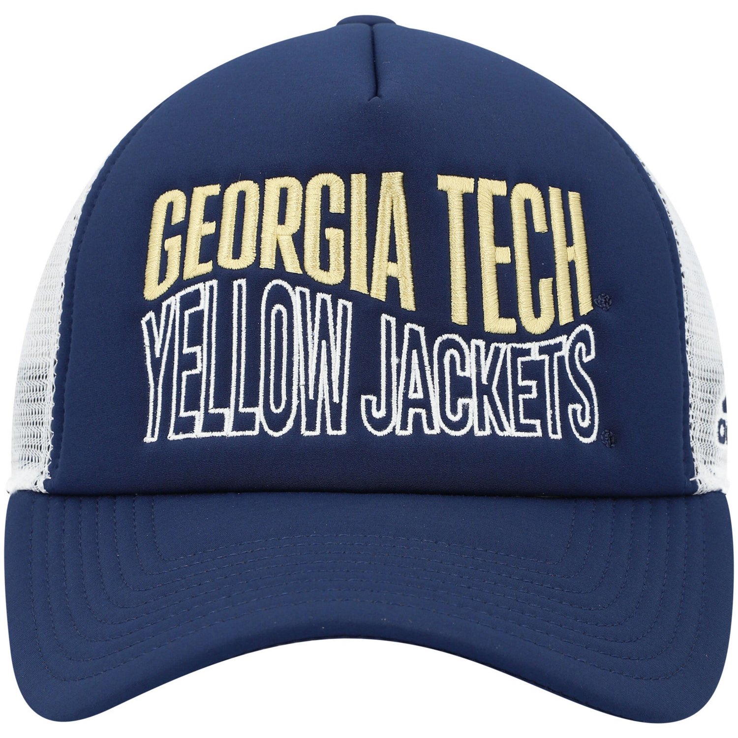 adidas /White Georgia Tech Yellow Jackets Wave Foam Trucker Snapback ...