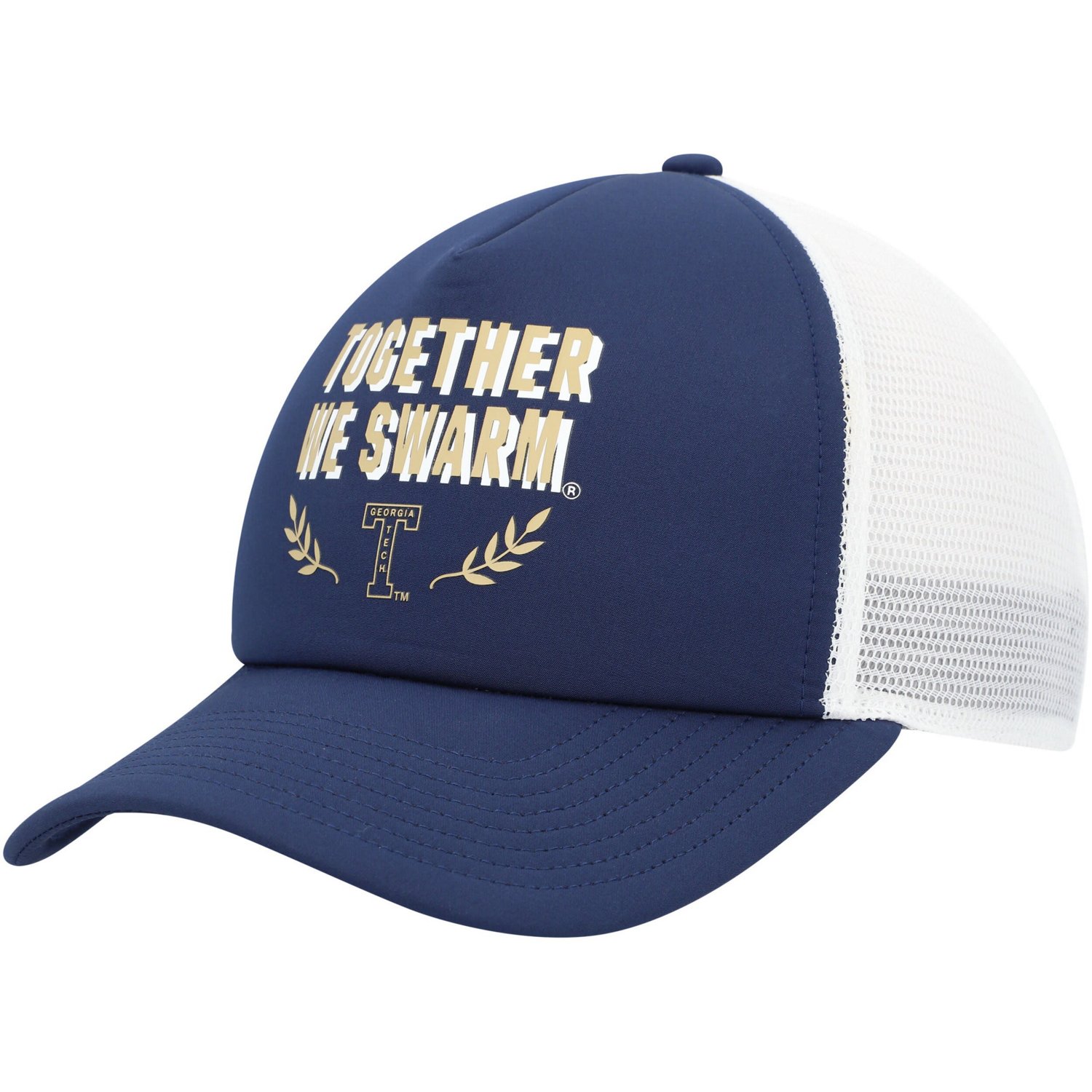 adidas Georgia Tech Yellow Jackets Phrase Foam Front Trucker Adjustable ...