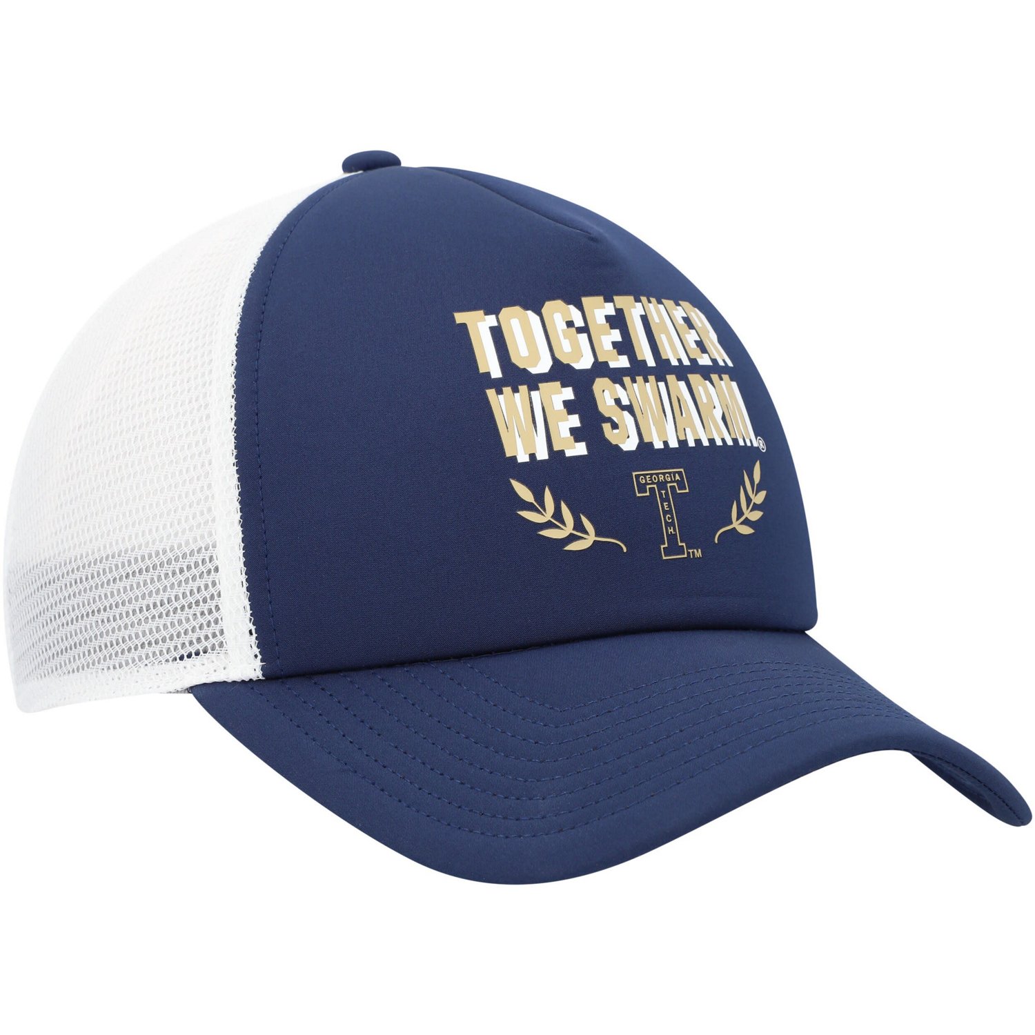 adidas Georgia Tech Yellow Jackets Phrase Foam Front Trucker Adjustable ...