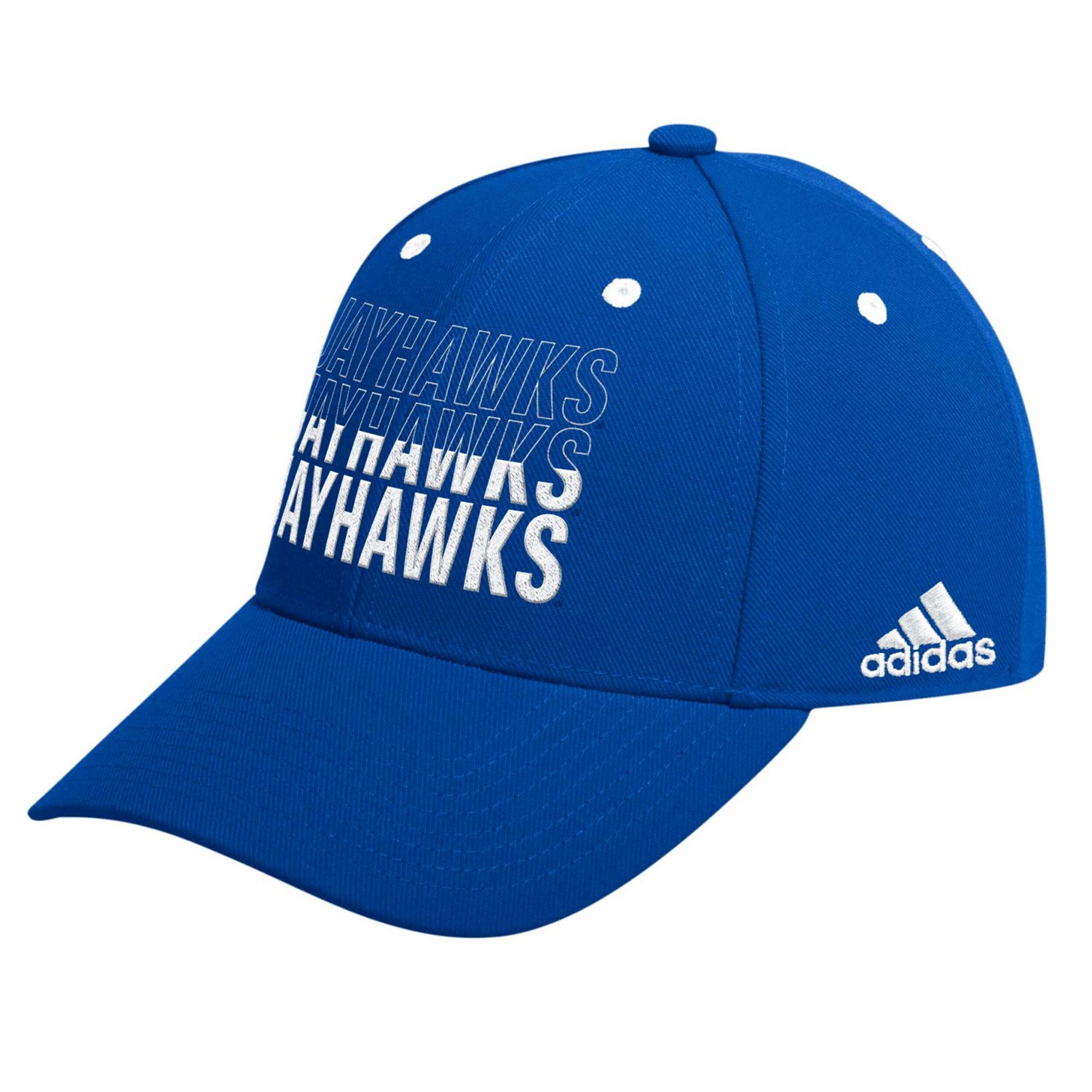 adidas Kansas Jayhawks Seasonal Half Font Adjustable Hat | Academy