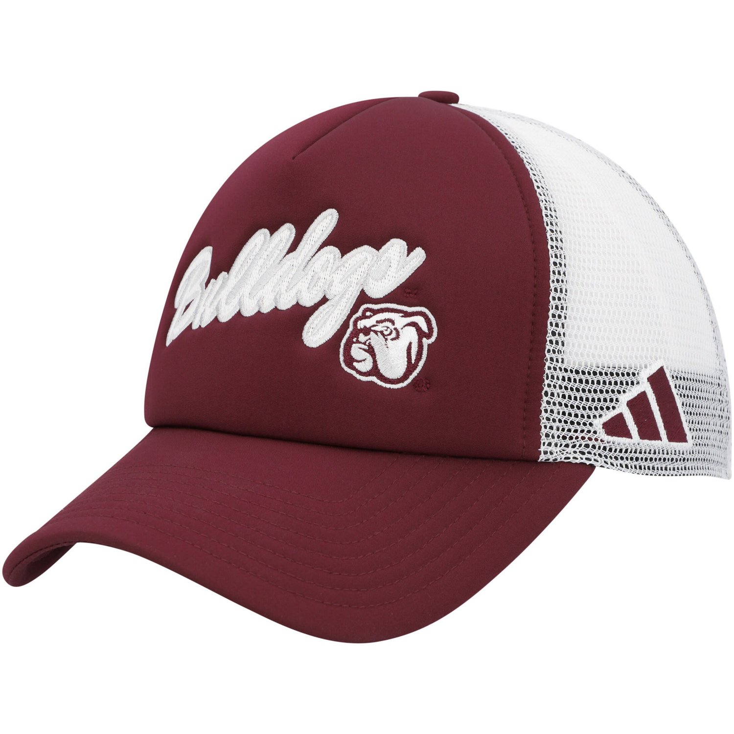 adidas Mississippi State Bulldogs Script Trucker Snapback Hat | Academy