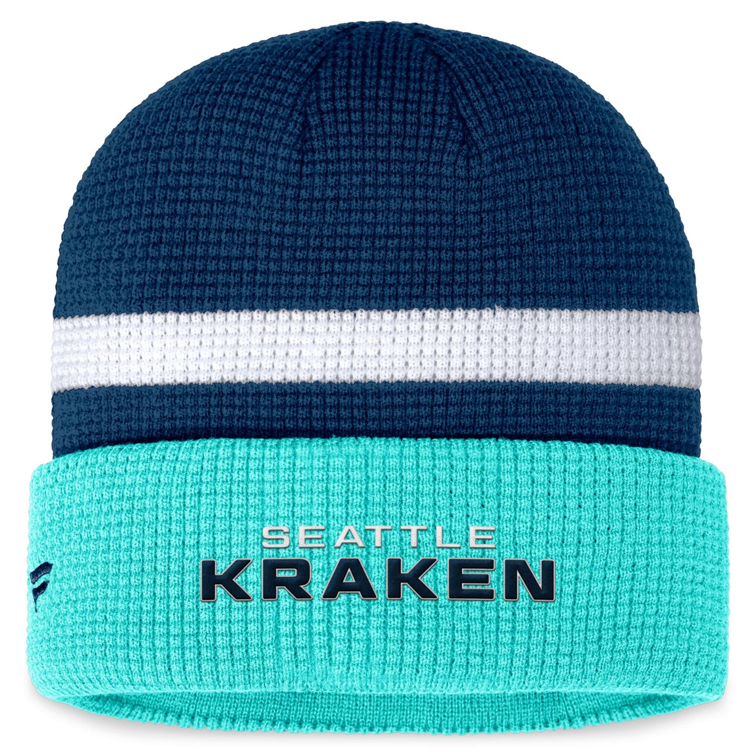 Fanatics Deep Sea /Light Seattle Kraken Fundamental Cuffed Knit Hat ...
