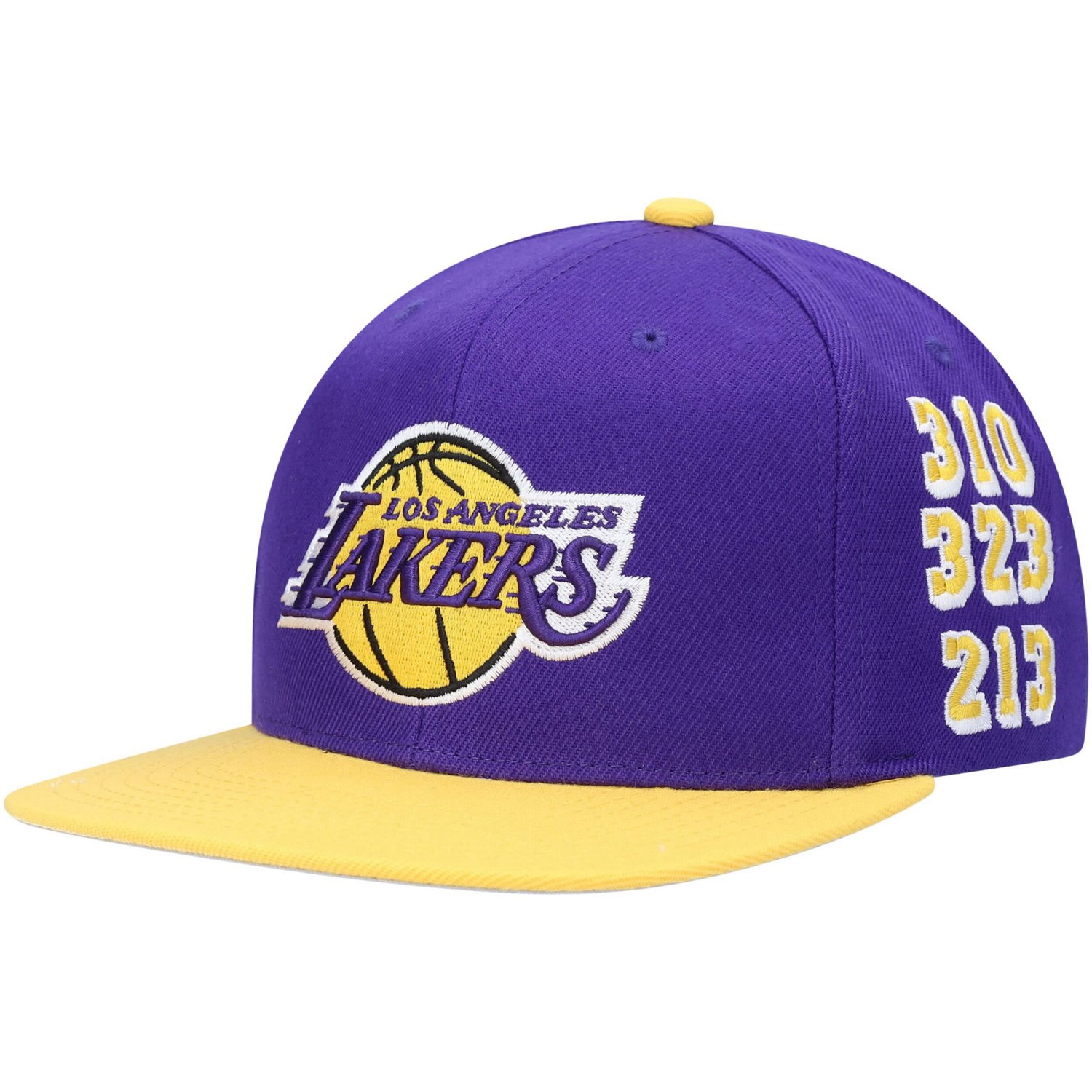 Mitchell Ness Los Angeles Lakers Area Code Snapback Hat | Academy