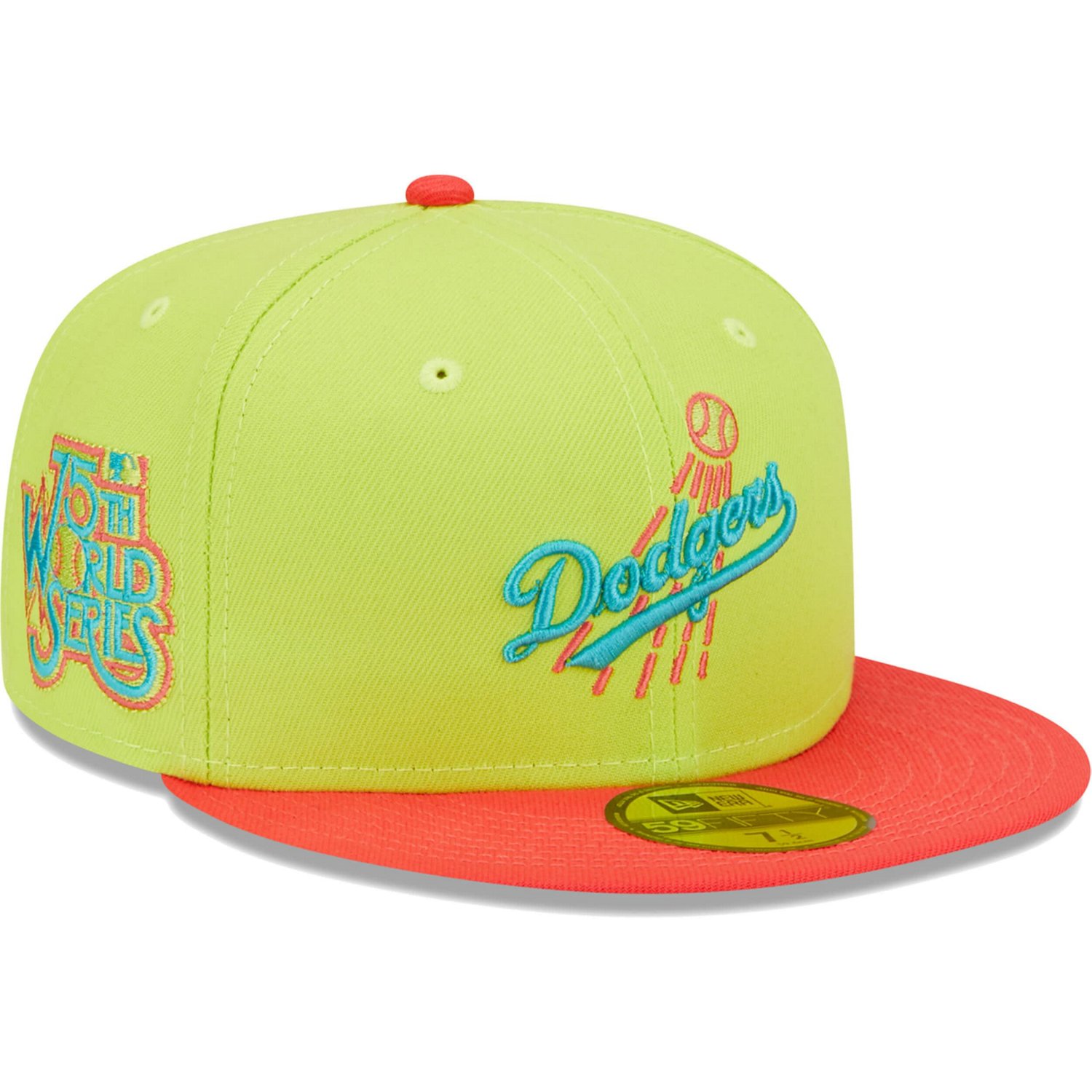 New Era /Red Los Angeles Dodgers Cyber Highlighter 59FIFTY Fitted Hat ...
