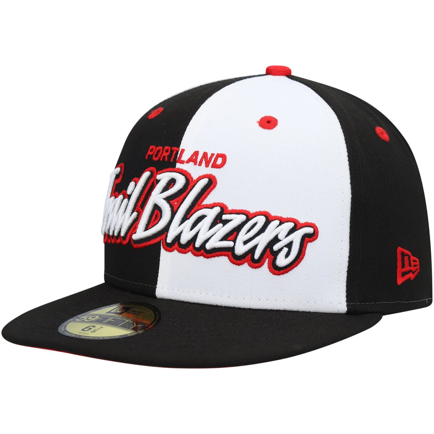 New Era /White Portland Trail Blazers Script Pinwheel 59FIFTY Fitted ...