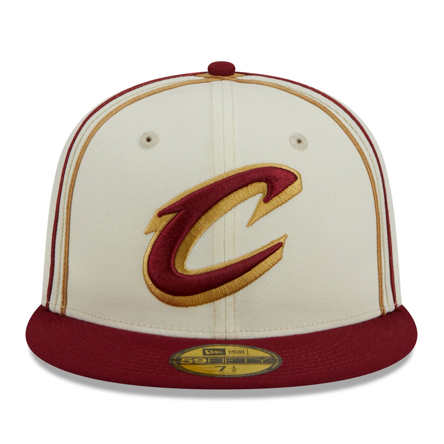 New Era /Wine Cleveland Cavaliers Piping 2-Tone 59FIFTY Fitted Hat ...